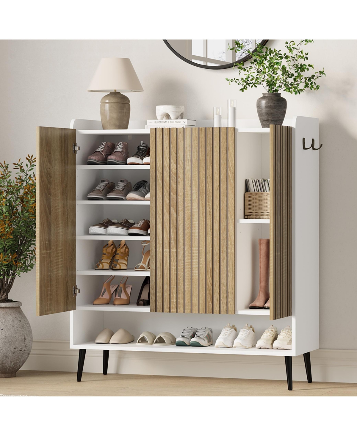 Click here for homfan Large Shoe Cabinet with Doors  3 Door Shoe... prices