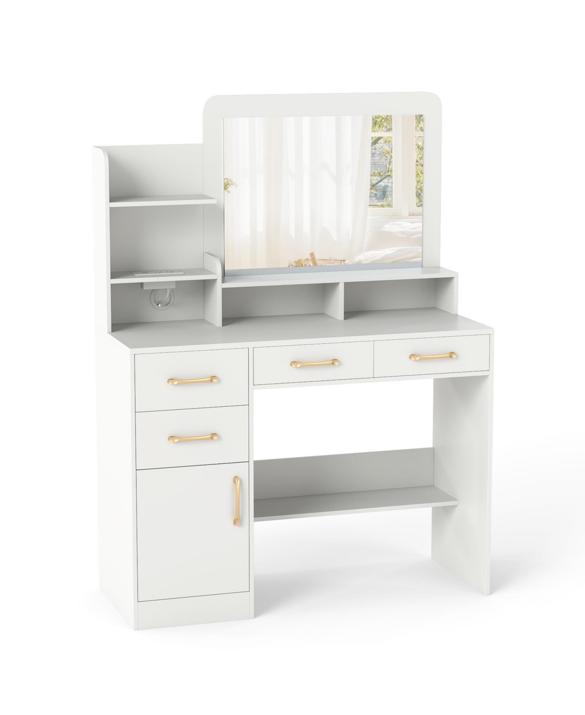Click here for Slickblue Functional Vanity Desk with Mirror and E... prices