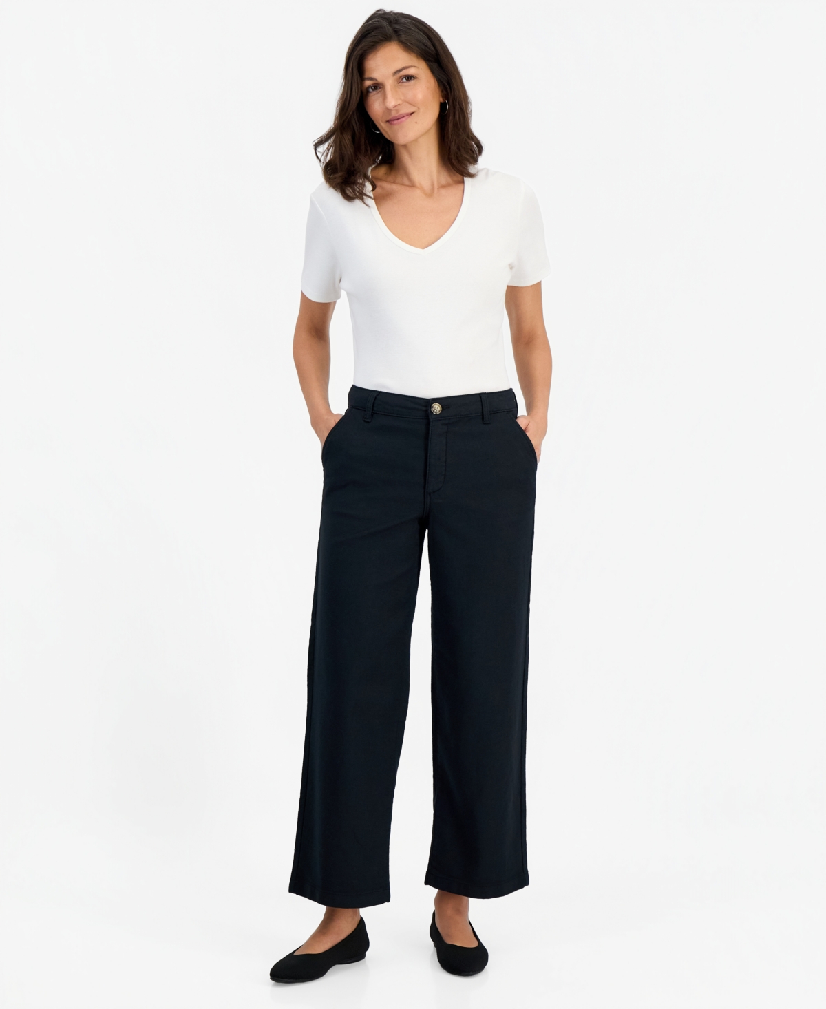 Click here for Style & Co Womens High Stretch High-Rise Cropped W... prices