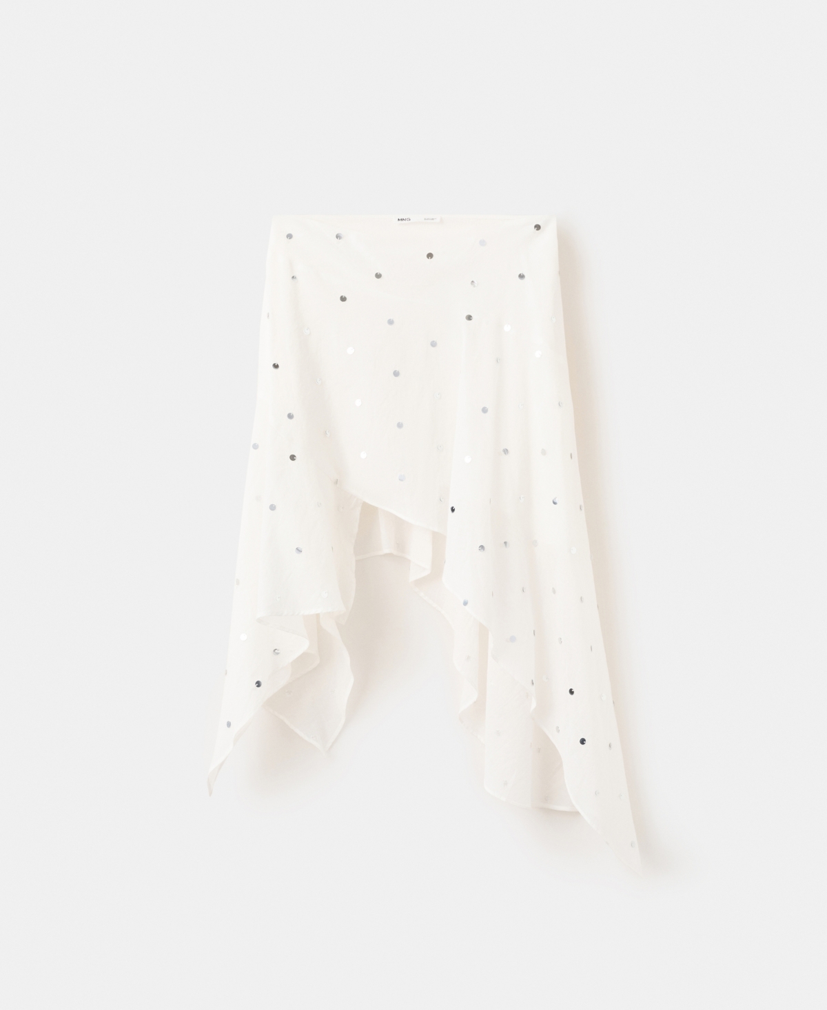 Click here for Mango Womens Asymmetrical Sequined Skirt - Off Whi... prices