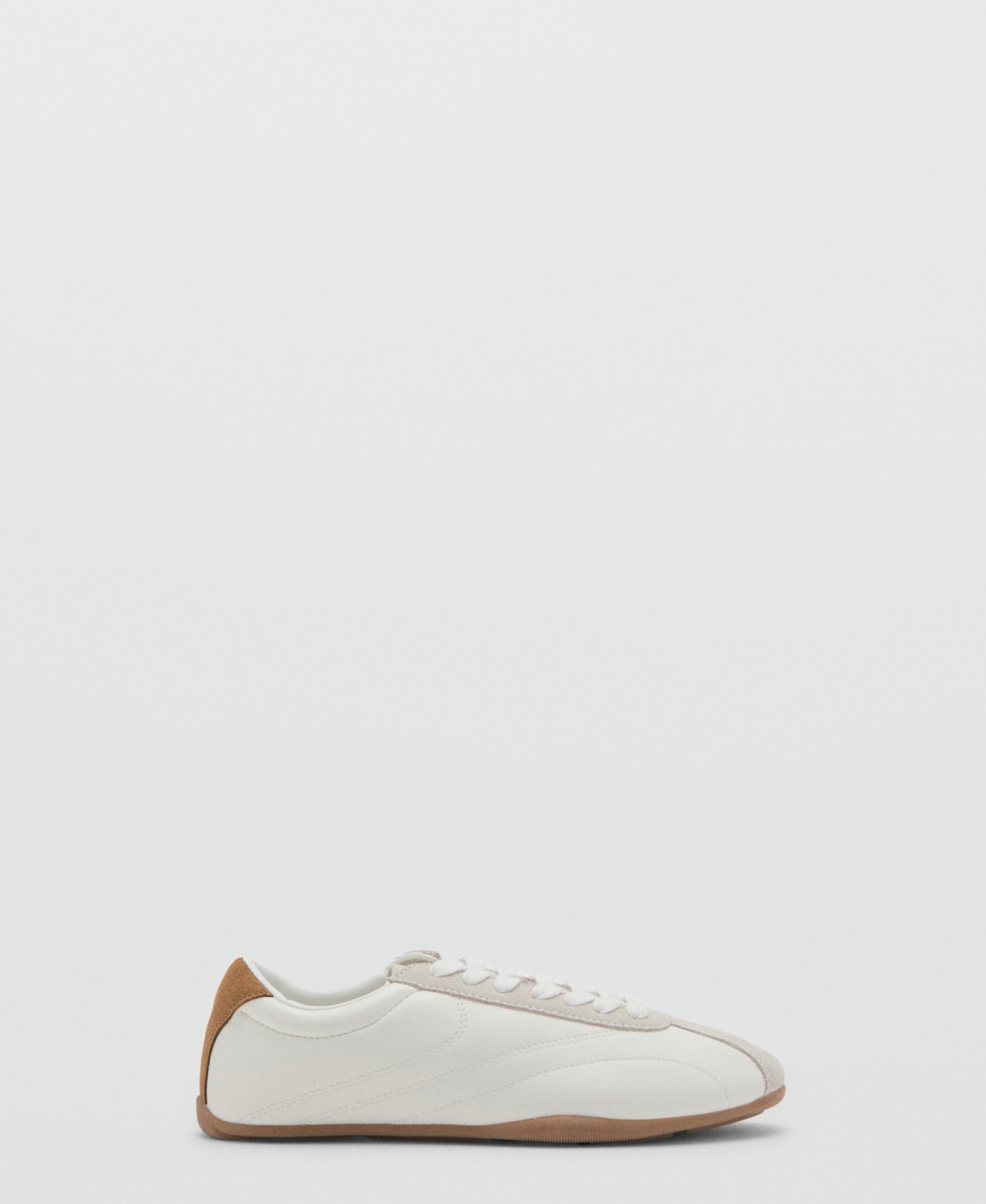 Click here for Mango Womens Contrasting Panel Leather Sneakers -... prices