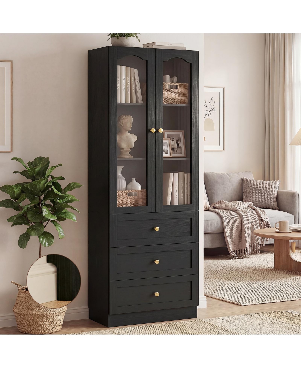 Click here for Aheaplus 80 Tall Wooden Pantry Cabinet with Doors... prices