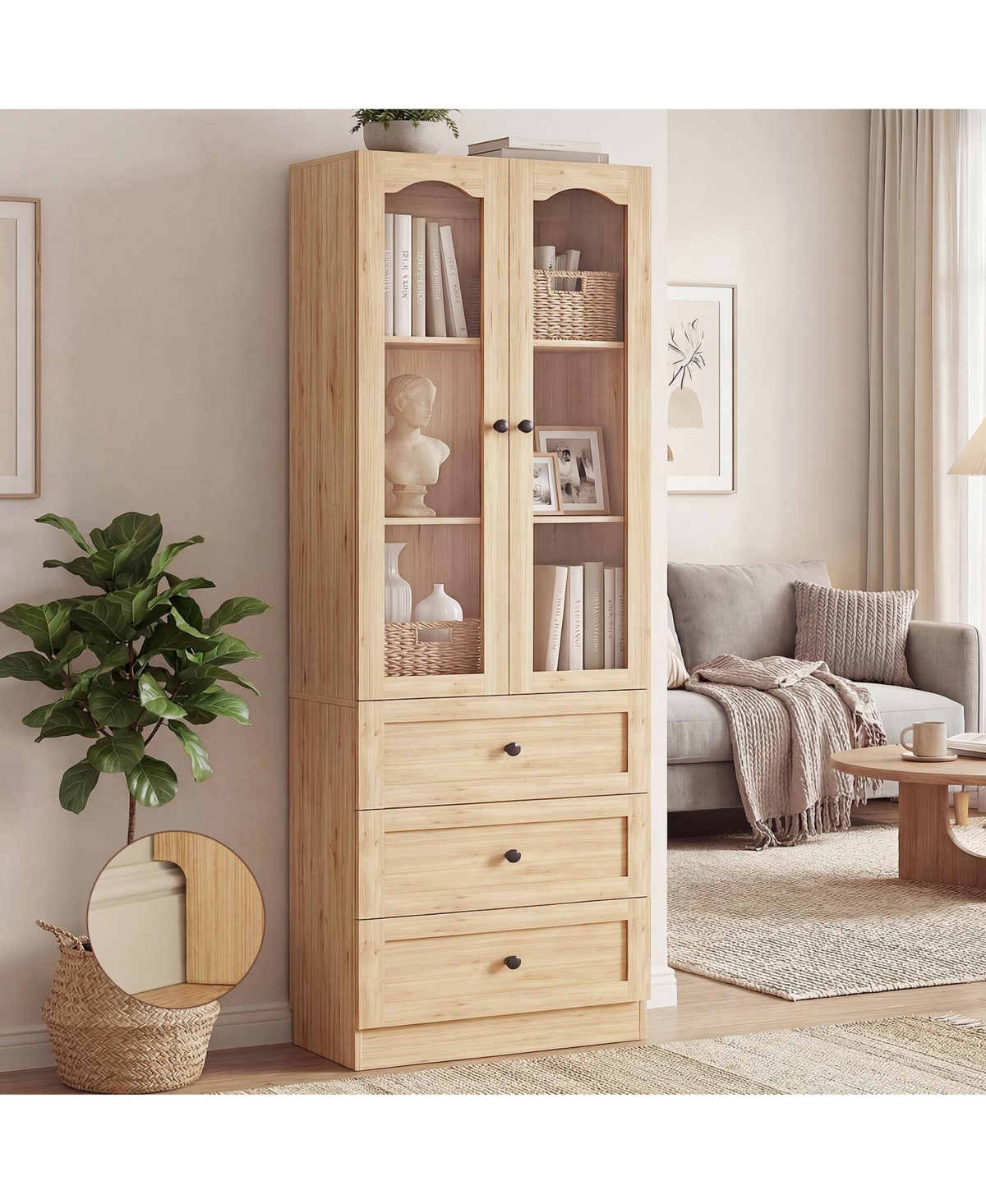 Click here for Aheaplus 80 Tall Wooden Pantry Cabinet with Doors... prices