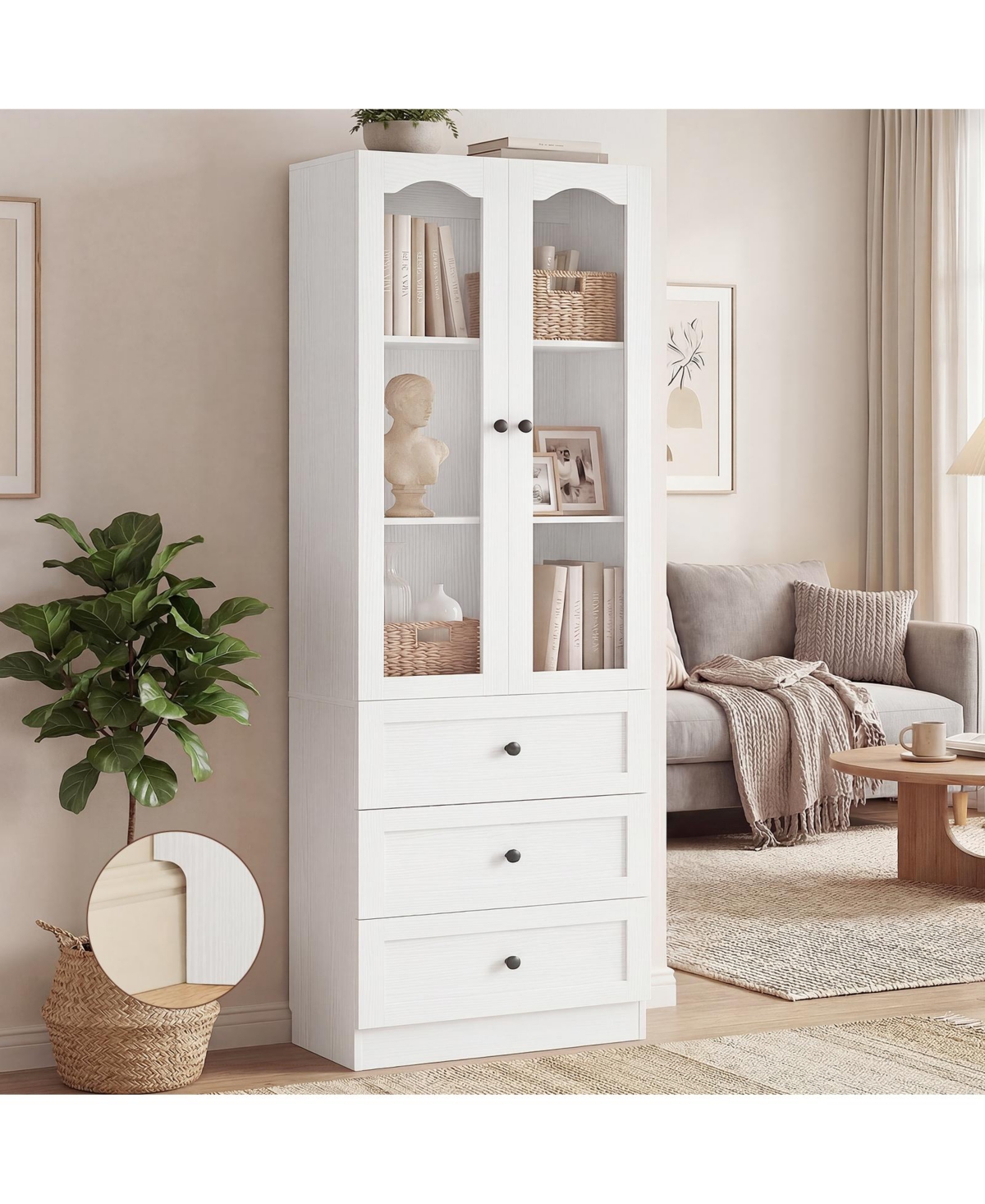Click here for Aheaplus 80 Tall Wooden Pantry Cabinet with Doors... prices