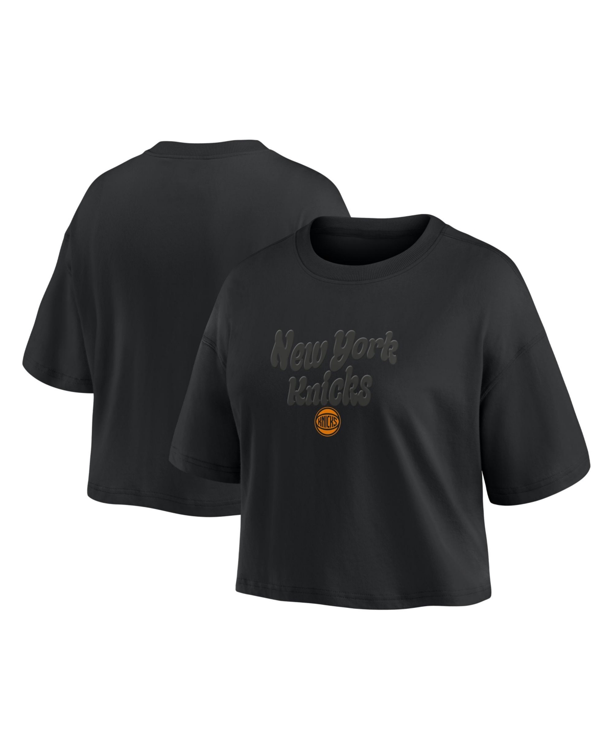 Click here for Fanatics Womens New York Knicks Blackout Wave Crop... prices