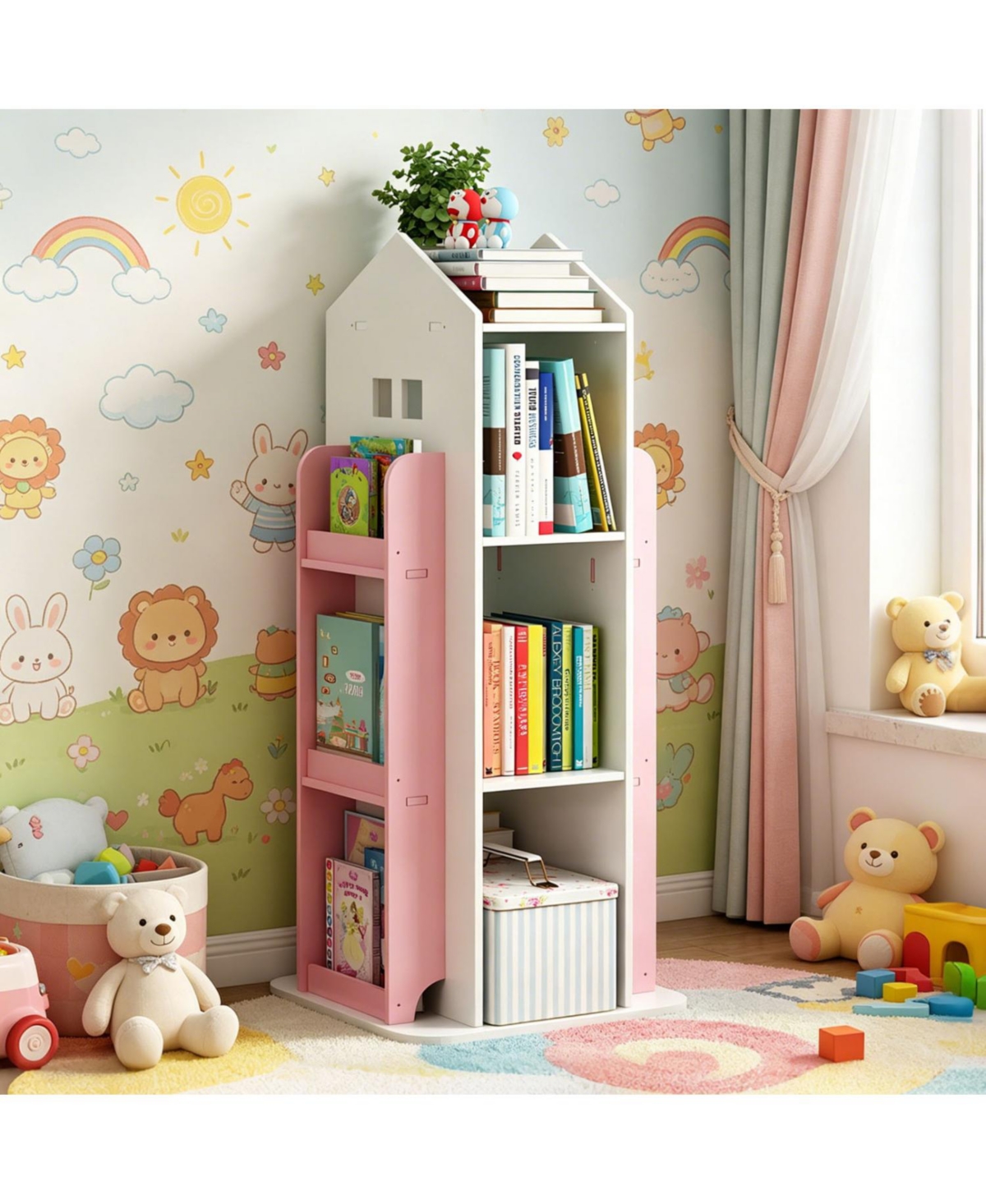 Click here for Rainsken 4-Tier Rotating Bookshelf Tower  360 Degr... prices