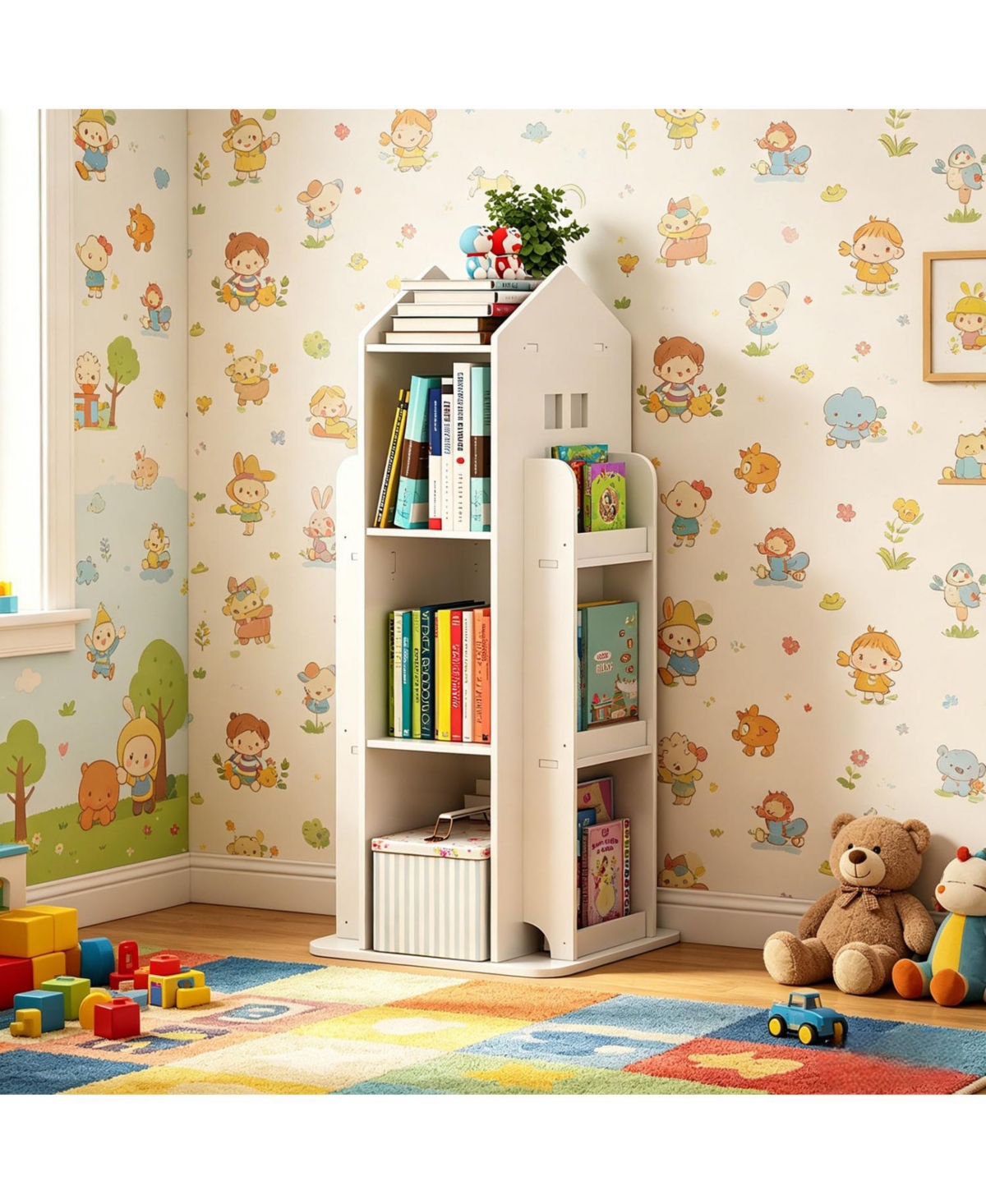 Click here for Rainsken 4-Tier Rotating Bookshelf Tower  360 Degr... prices