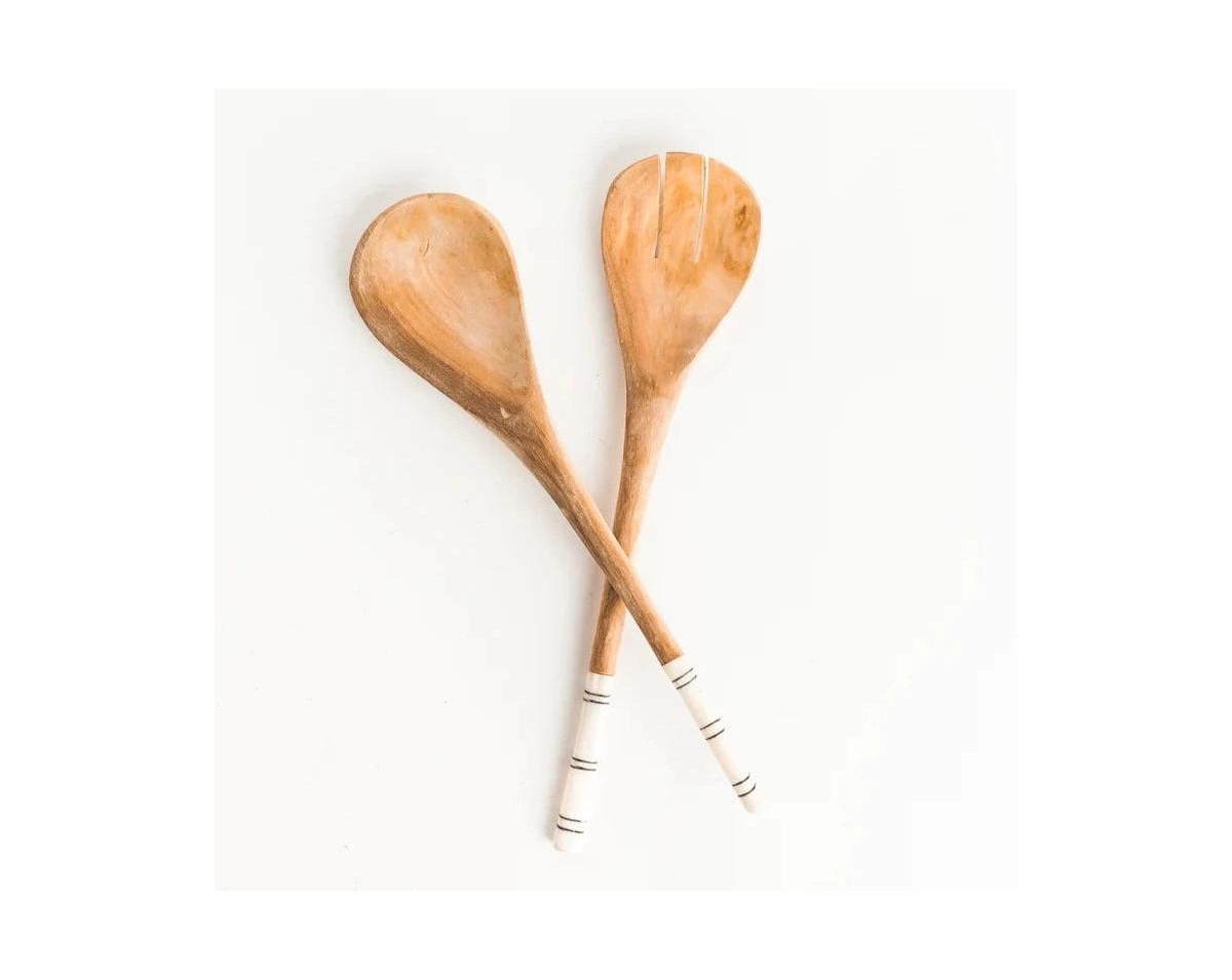 Click here for Creative Women  Striped Salad Servers - Beige prices
