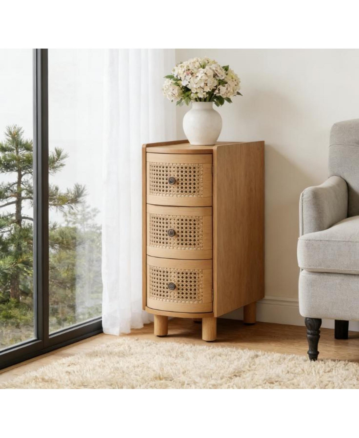 Click here for Rainsken 3 Drawer Rattan Nightstand with Embossed... prices