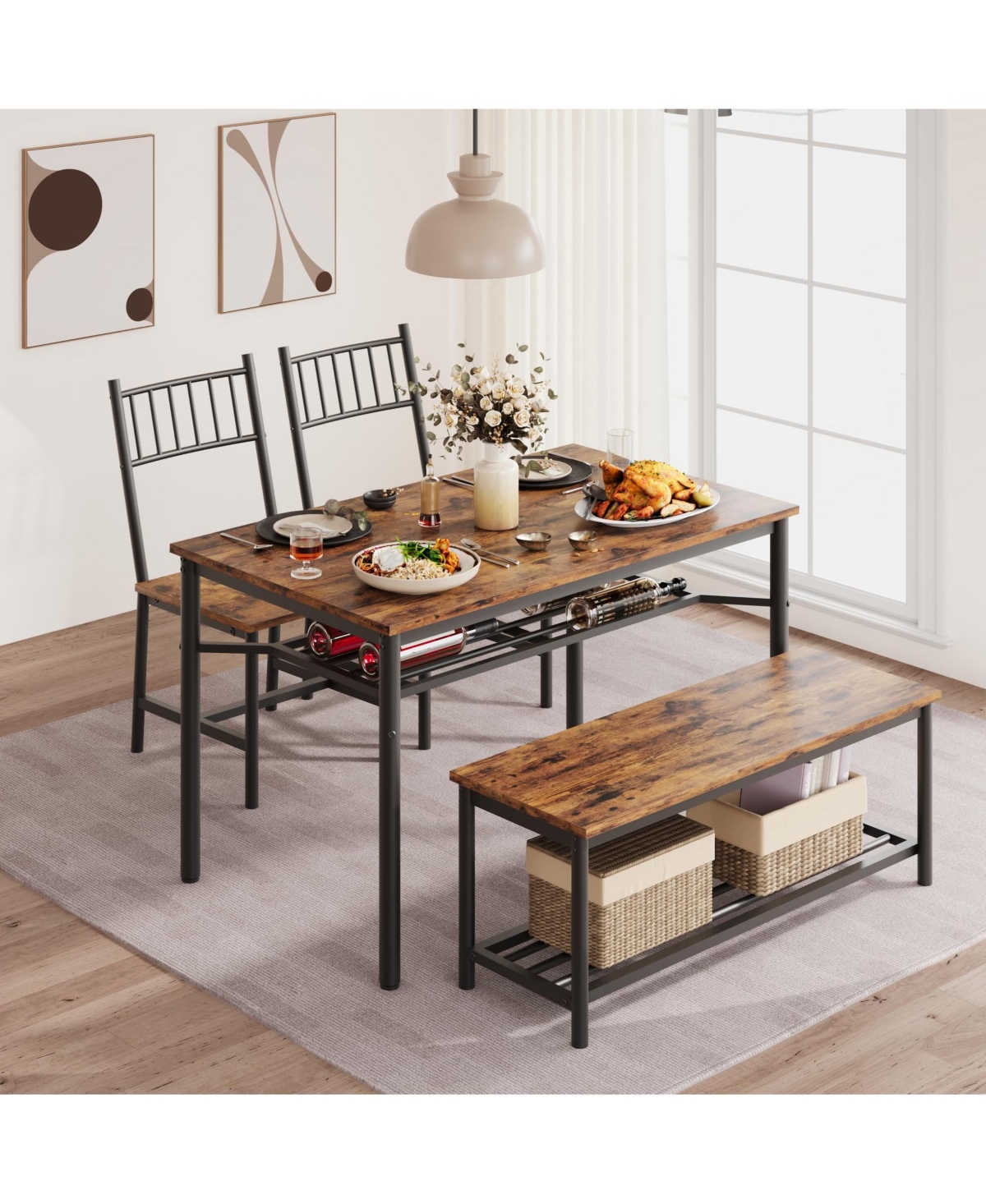 Click here for gaomon 4 Piece Dining Table Set  Rectangular Kitch... prices