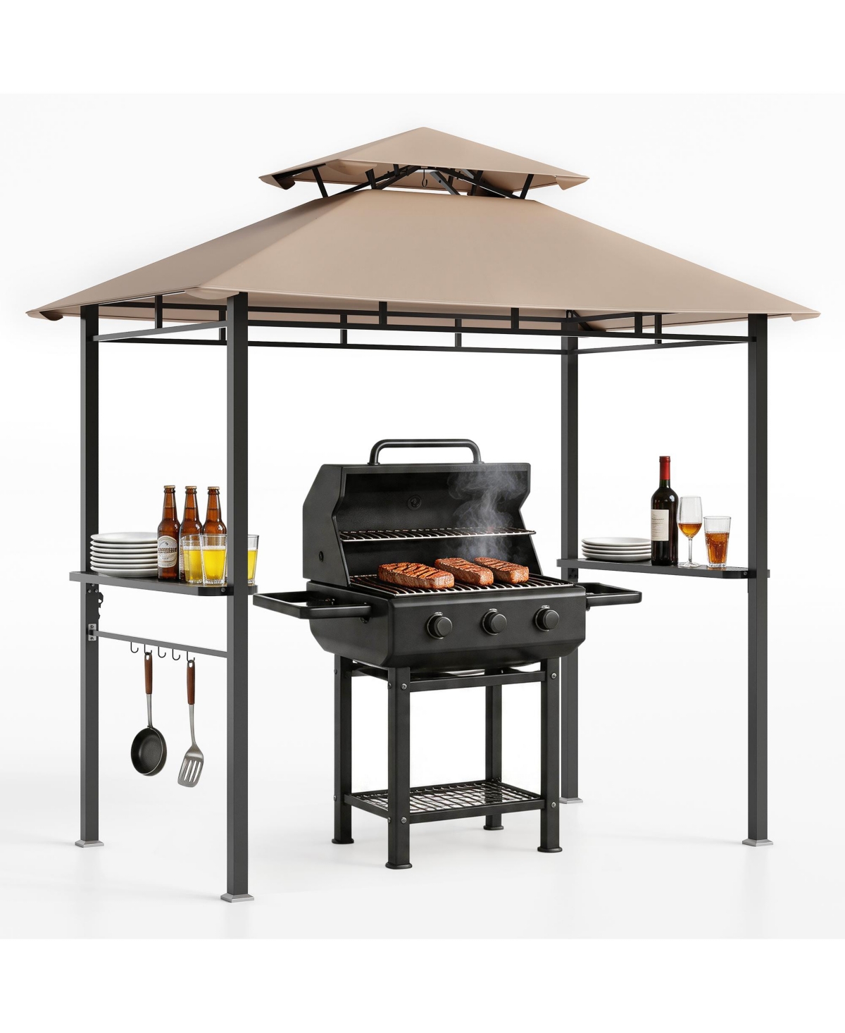 Click here for Xo 8 x 5 Double-Tier Metal Roof Outdoor Grill Gaze... prices