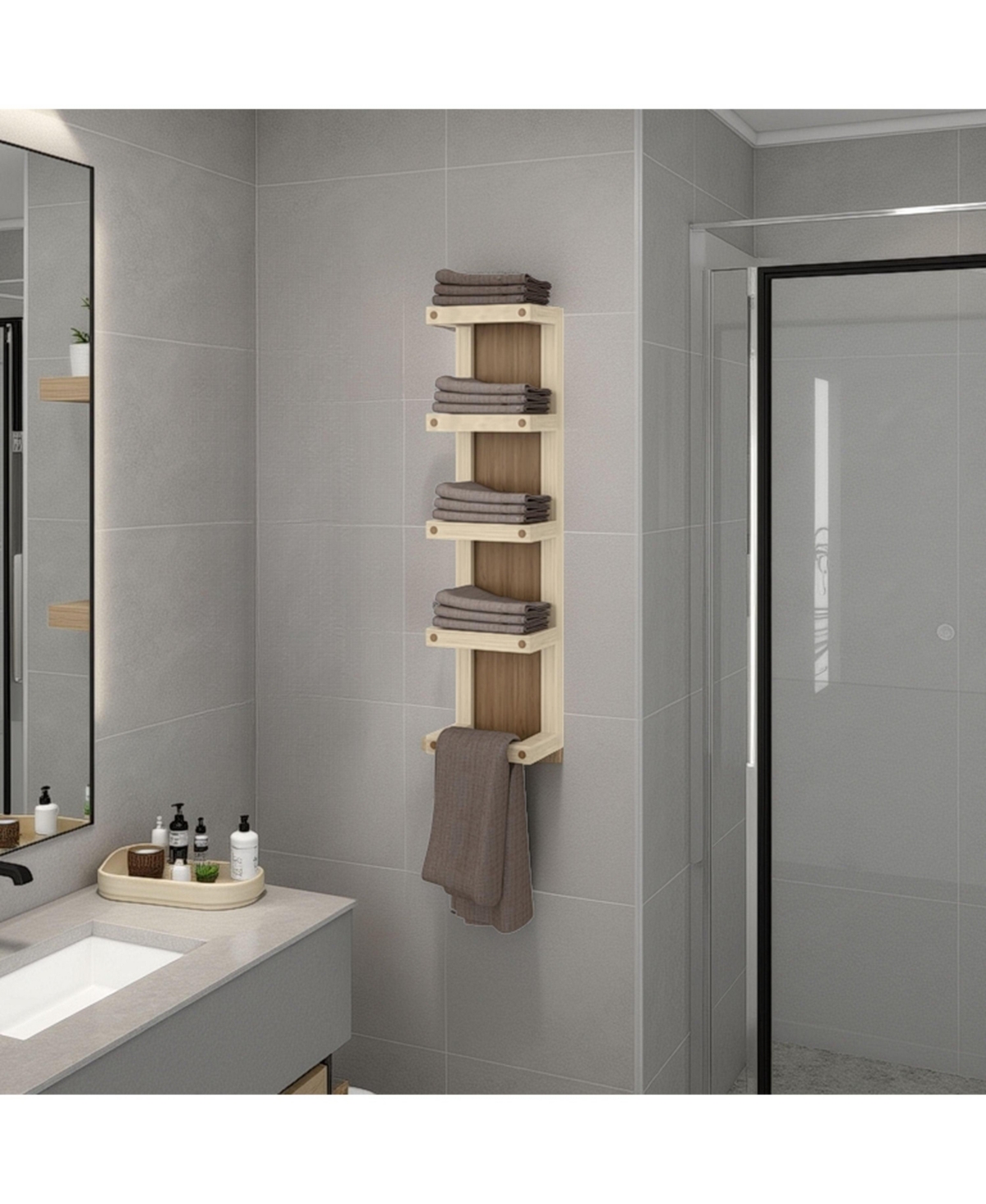 Click here for Fm Furniture Chandler 5-Tier Wall Towel Rack  Slim... prices