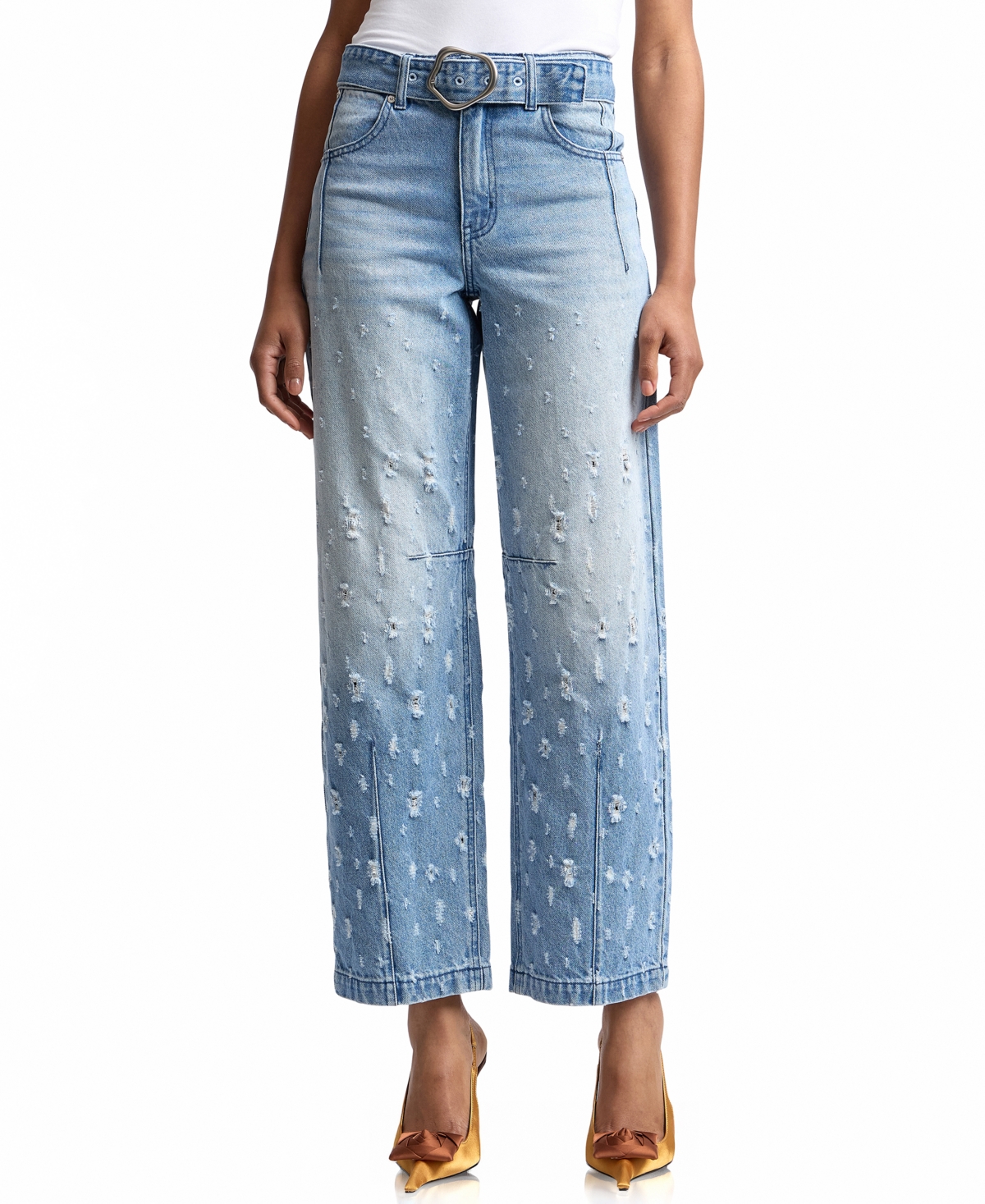 Click here for Avec Les Filles Womens Distress Darted Straight Je... prices
