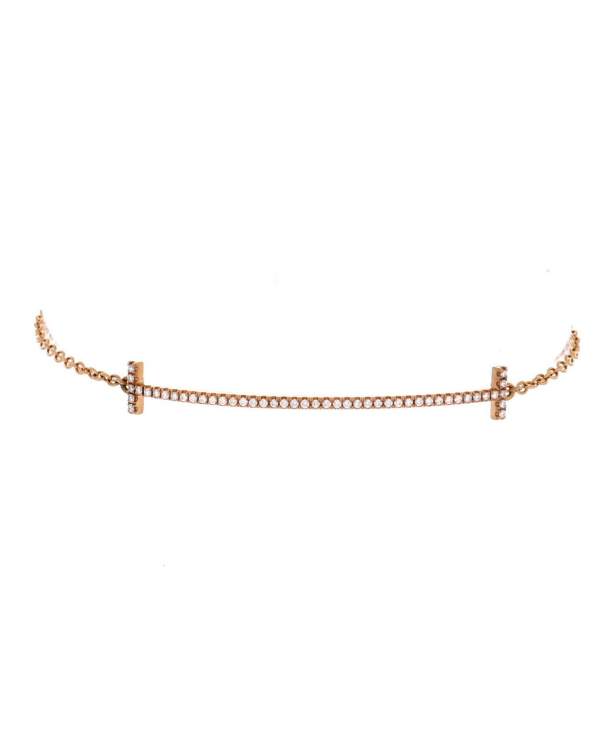 Click here for Pre-Owned Tiffany & Co T Smile Chain Bracelet - 18... prices