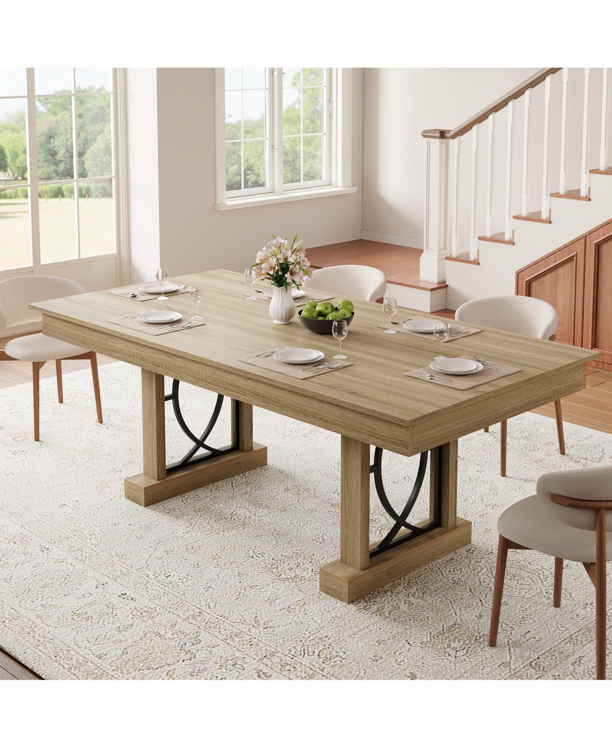 Click here for gaomon 71-Inch Kitchen Dining Table for 6-8 with 2... prices