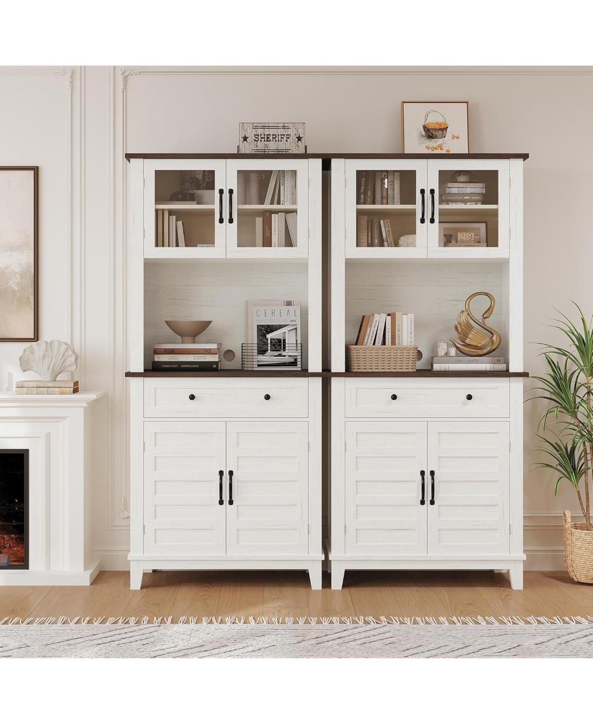Click here for homfan 72 Freestanding Pantry Cabinet Buffet Hutch... prices
