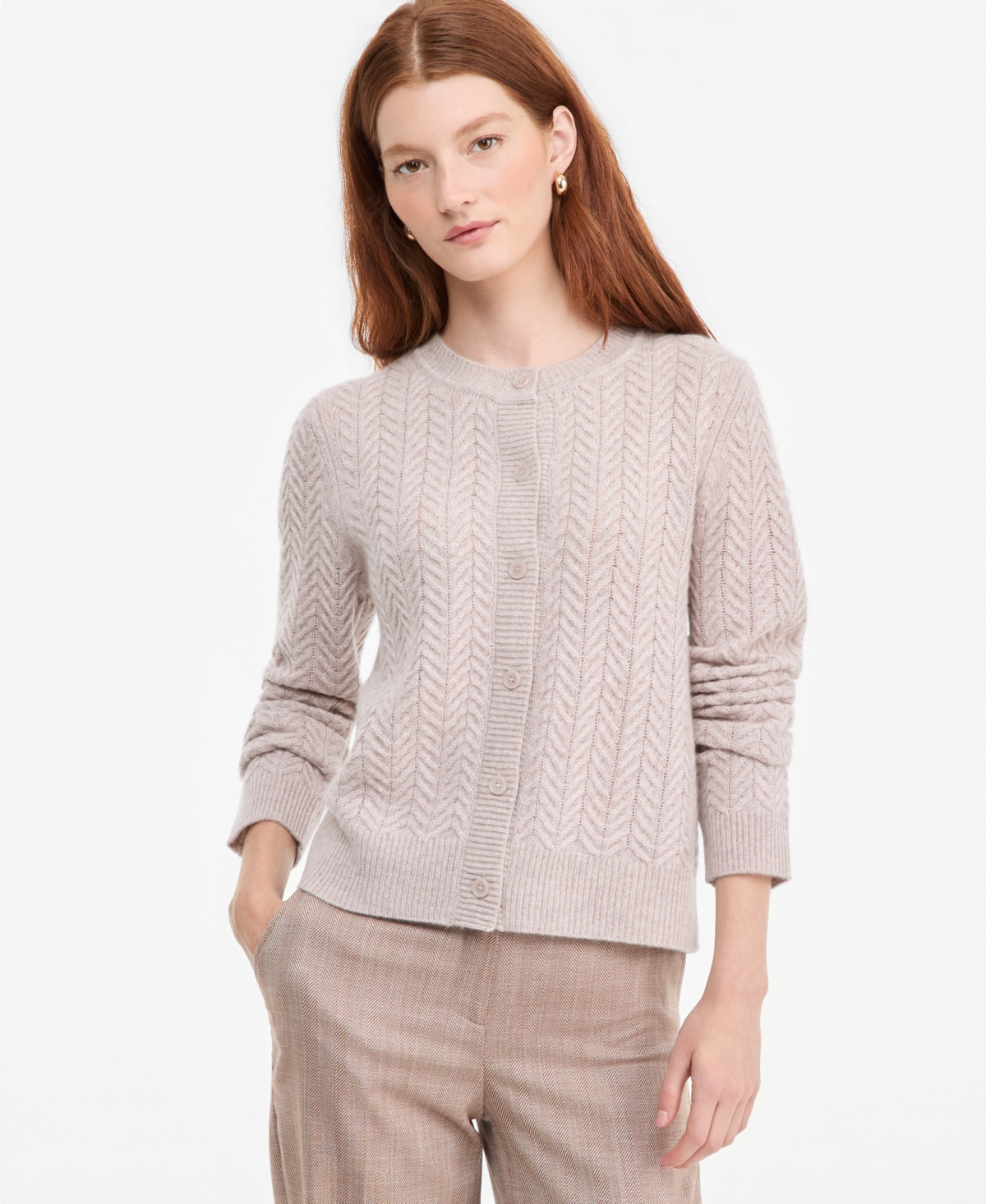 Click here for Charter Club Womens Cashmere Herringbone Cardigan... prices
