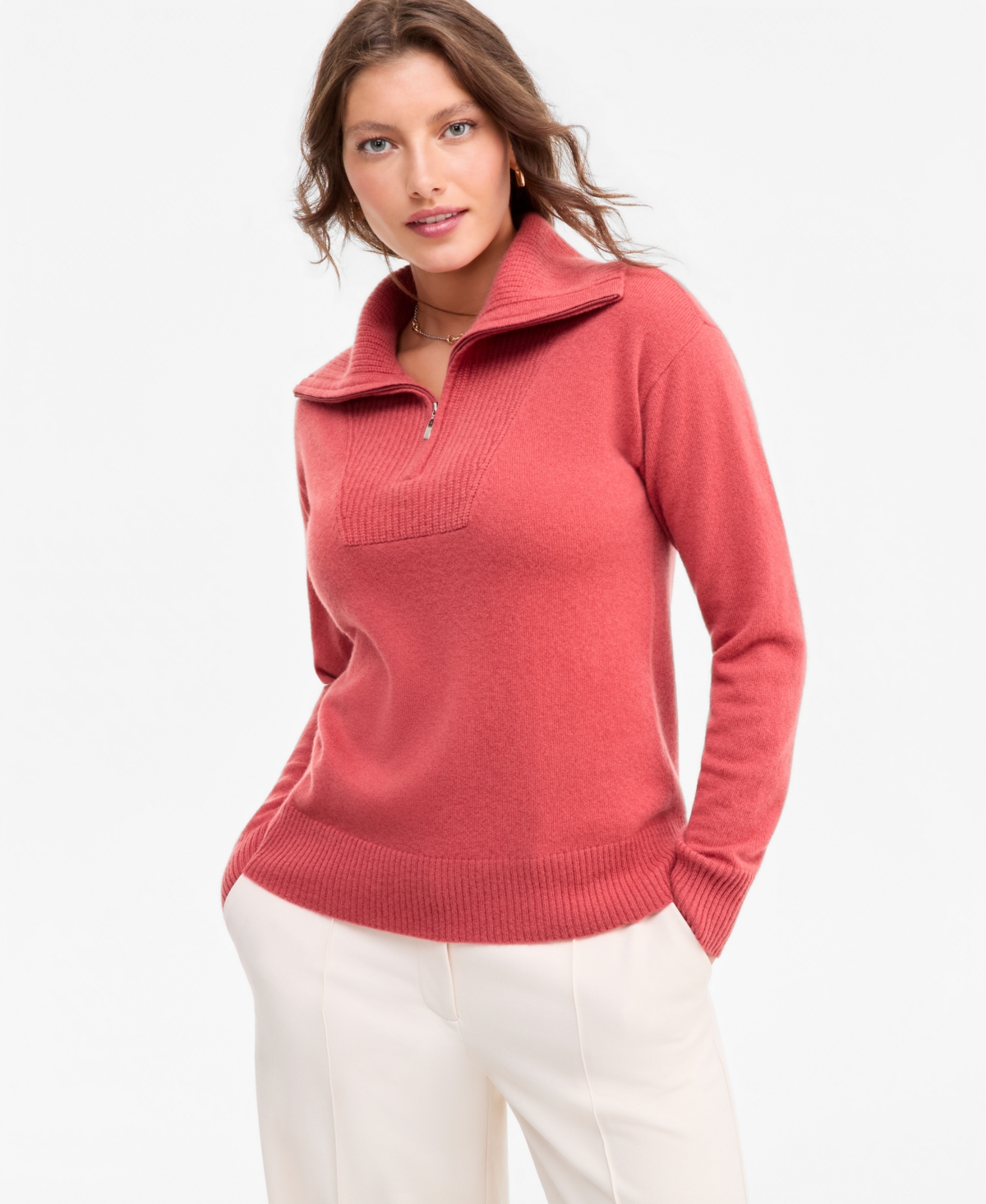 Click here for Charter Club 100 Cashmere Womens Quarter-Zip Sweat... prices