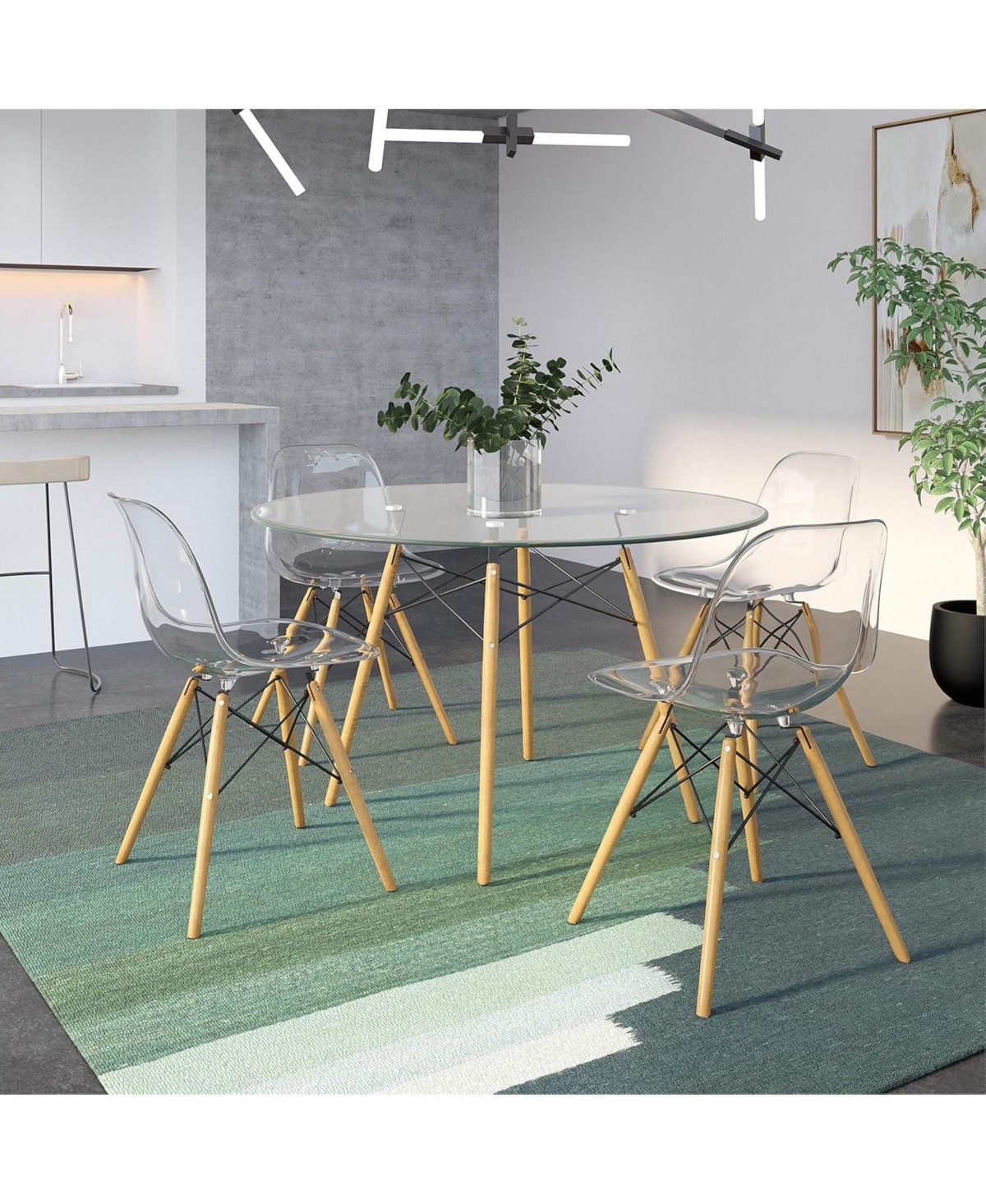 Click here for LeisureMod Cresco Modern Molded Acrylic Dining Cha... prices