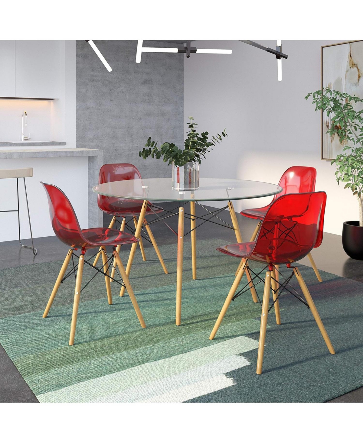 Click here for LeisureMod Cresco Modern Molded Acrylic Dining Cha... prices