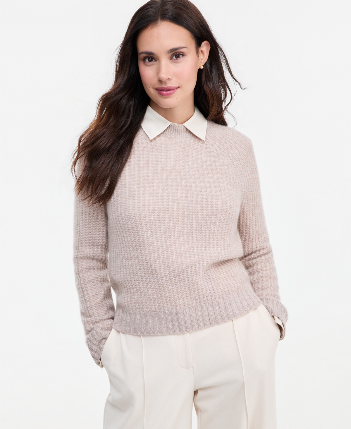 Click here for Charter Club Petite Cashmere Shaker-Stitch Crewnec... prices