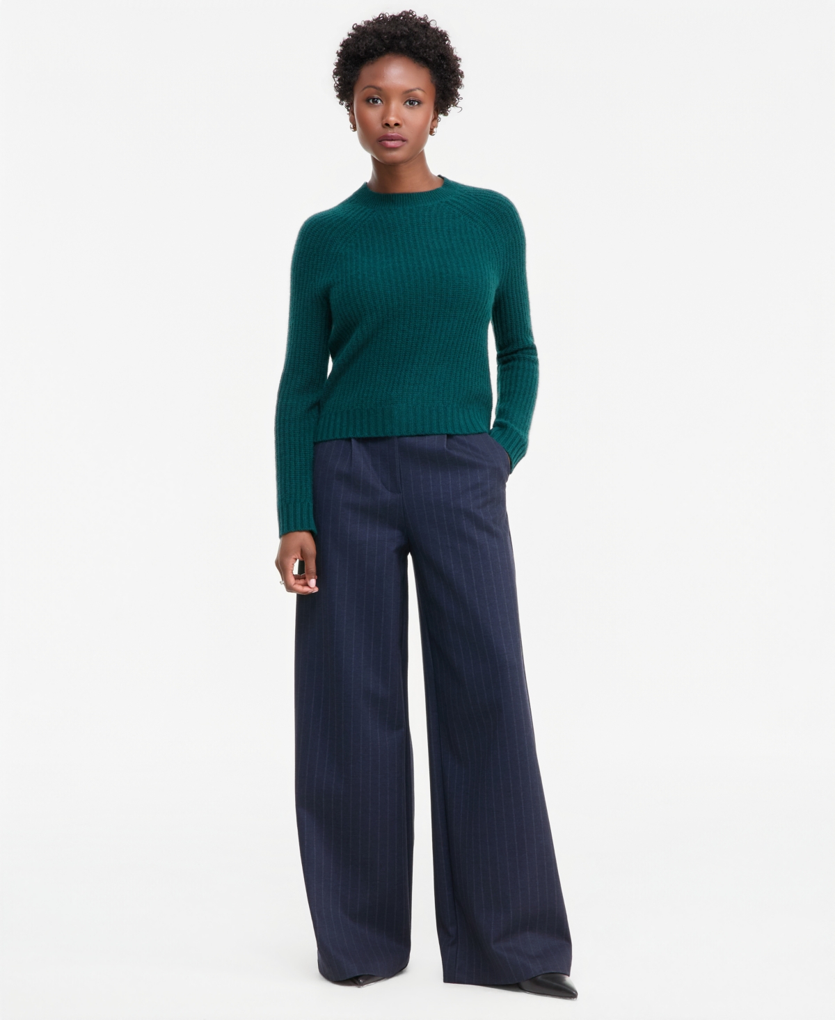 Click here for Petite Shaker Stitch Crew Crewneck Cashmere Sweate... prices