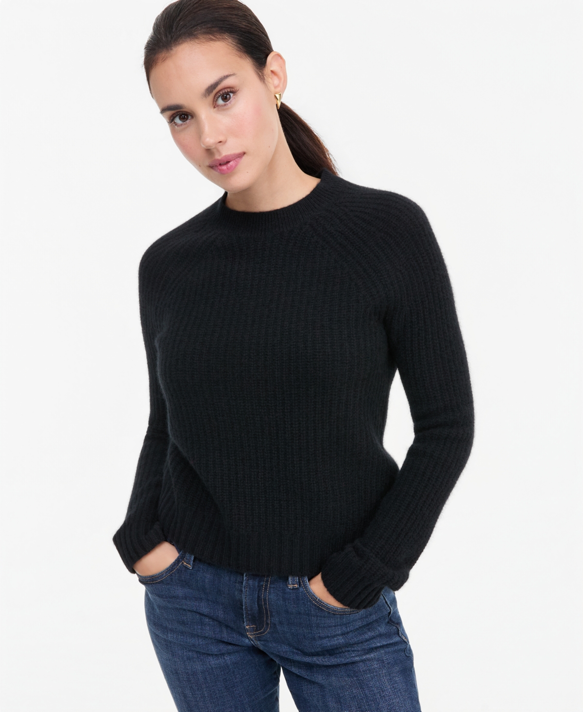 Click here for Petite Shaker Stitch Crew Crewneck Cashmere Sweate... prices