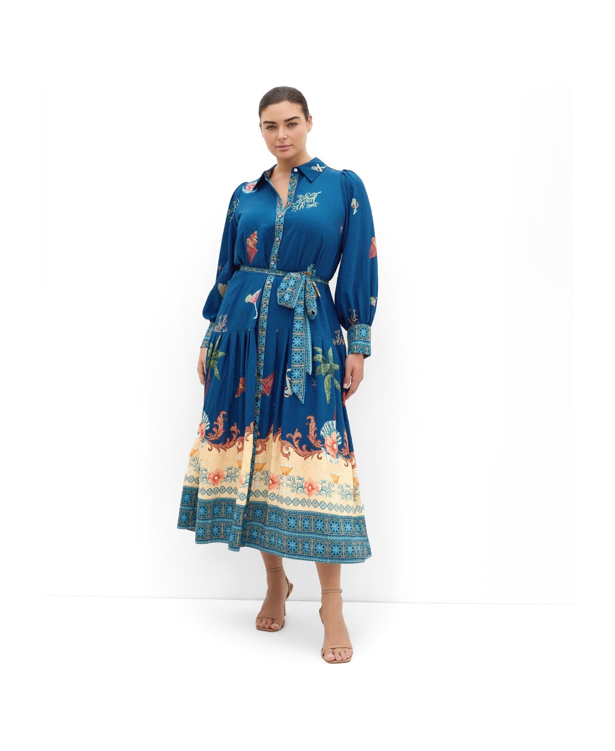 Click here for City Chic Womens Ezra Mosaic Print Maxi Dress - Na... prices