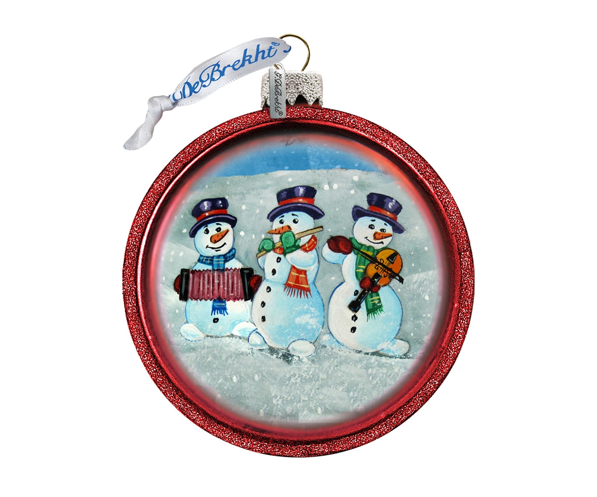Click here for G.DeBrekht Snowmen C Ball Glass Ornament - Multi prices