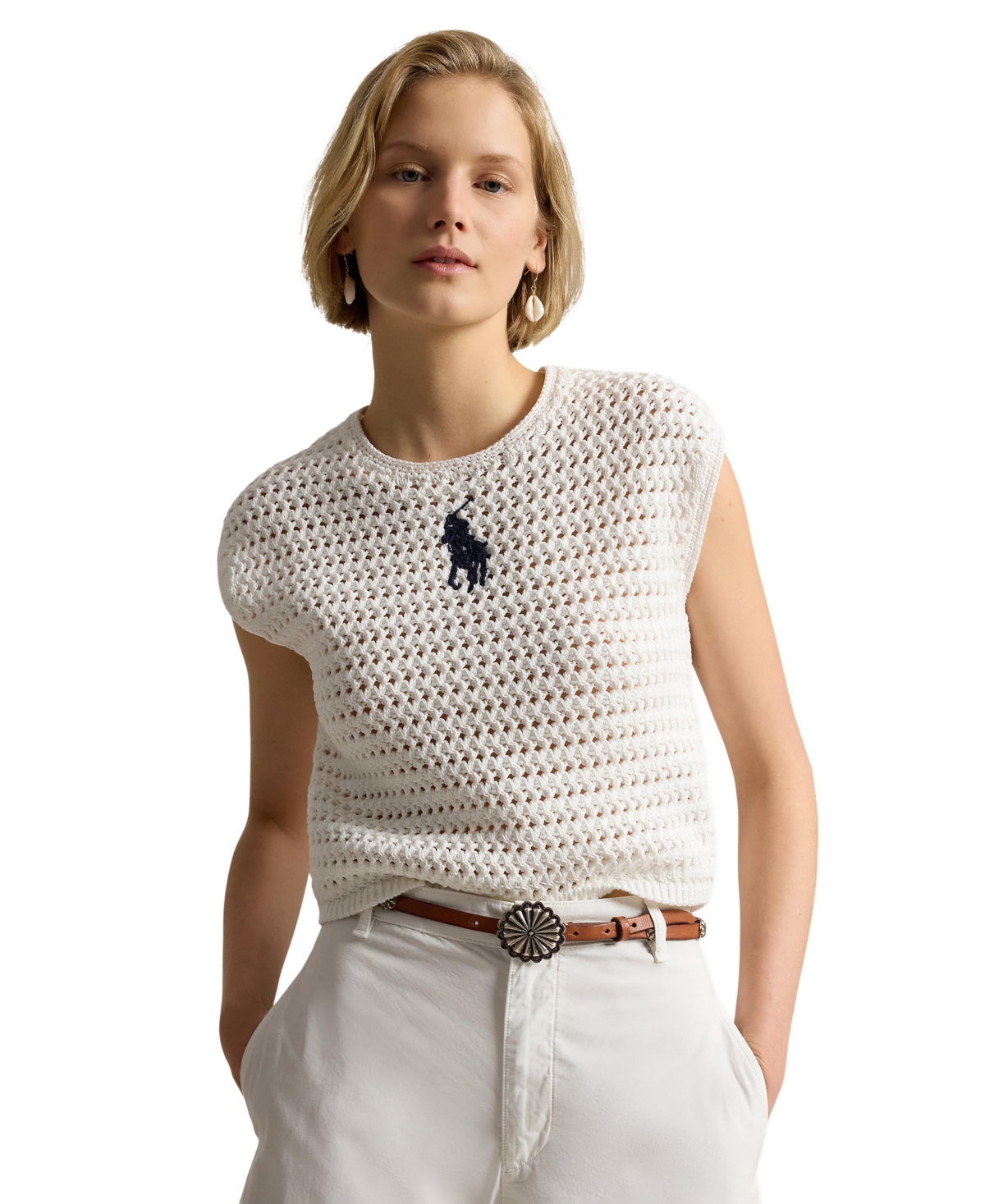 Click here for Polo Ralph Lauren Womens Big Pony Crocheted Cotton... prices