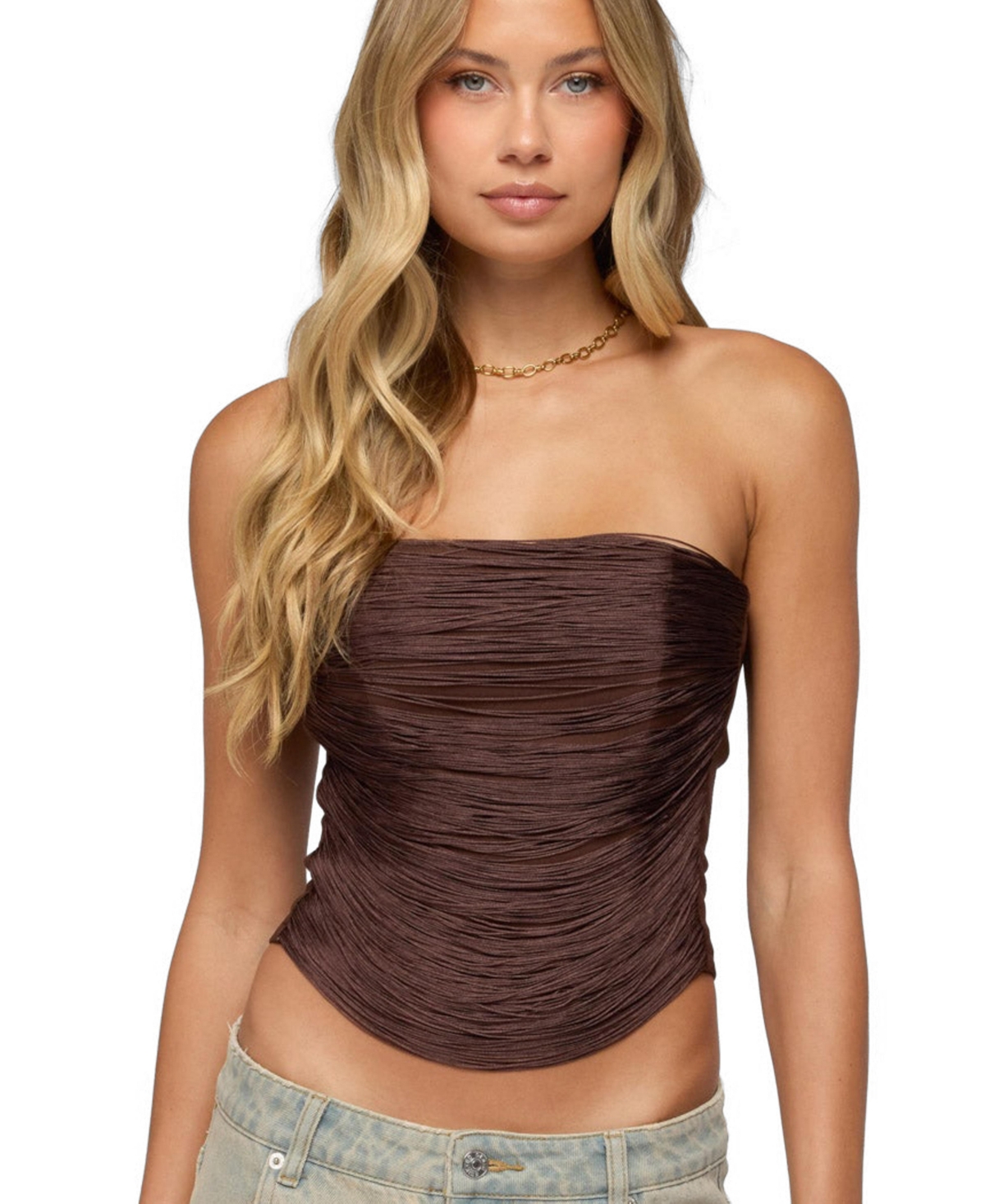 Click here for Edikted Womens Raddix Fringed Strapless Corset - B... prices