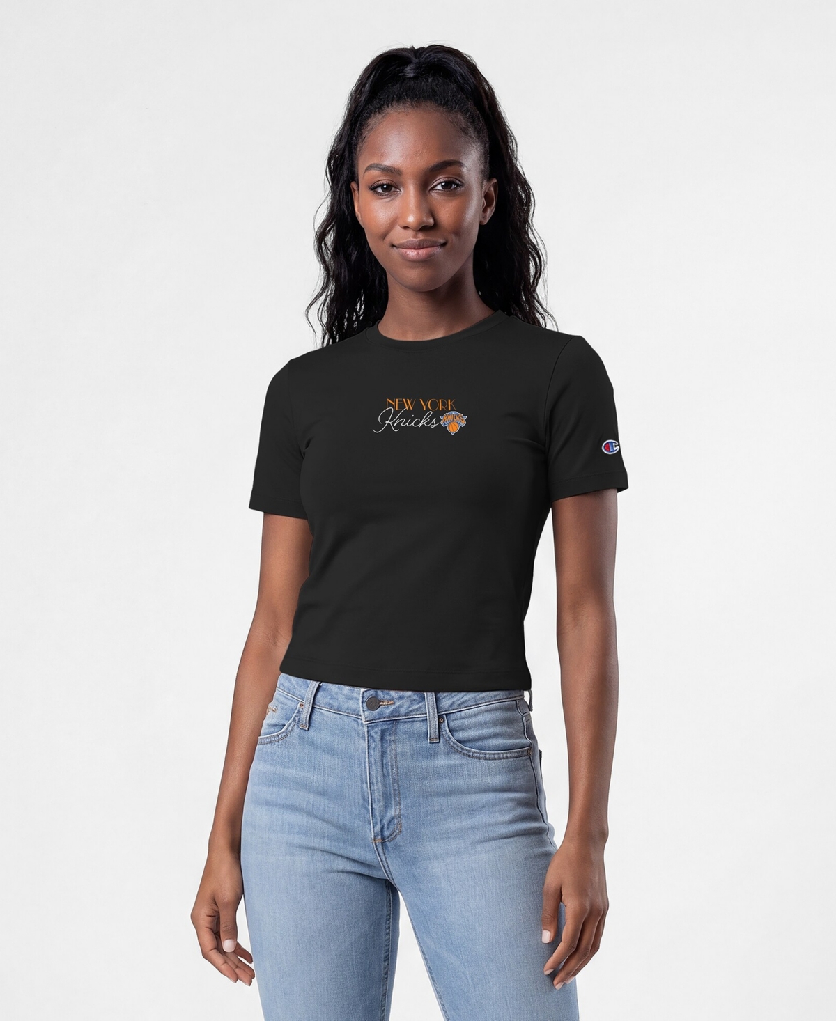 Click here for Champion Womens Black New York Knicks Soft Touch T... prices