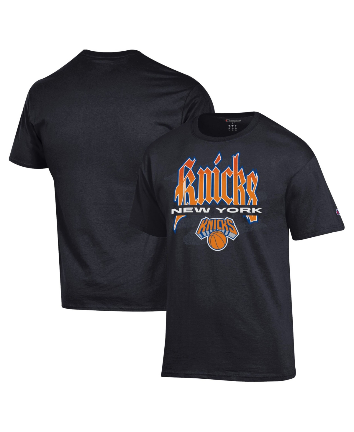 Click here for Champion Mens Black New York Knicks Goth Font Jers... prices