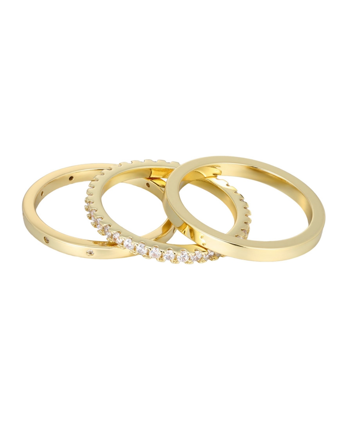 Click here for Adornia Gold Cubic Zirconia 3-Band Rings Set - Gol... prices