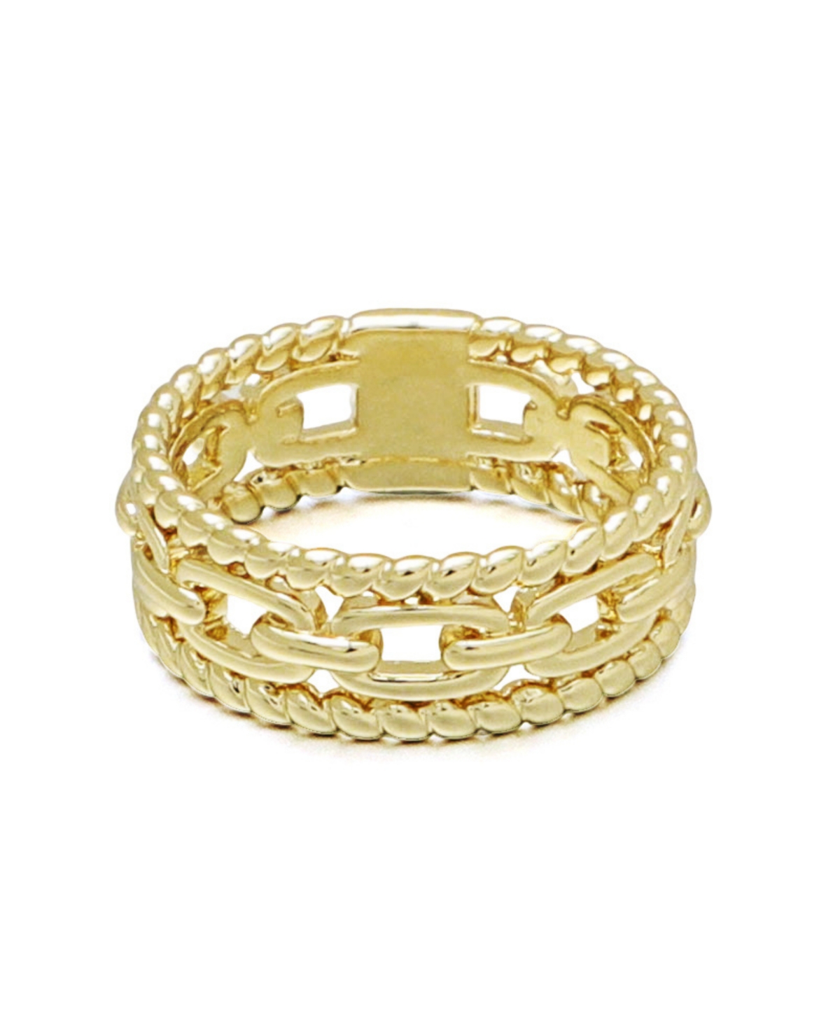 Click here for Adornia Gold 3-Band Sandwich Ring - Gold prices