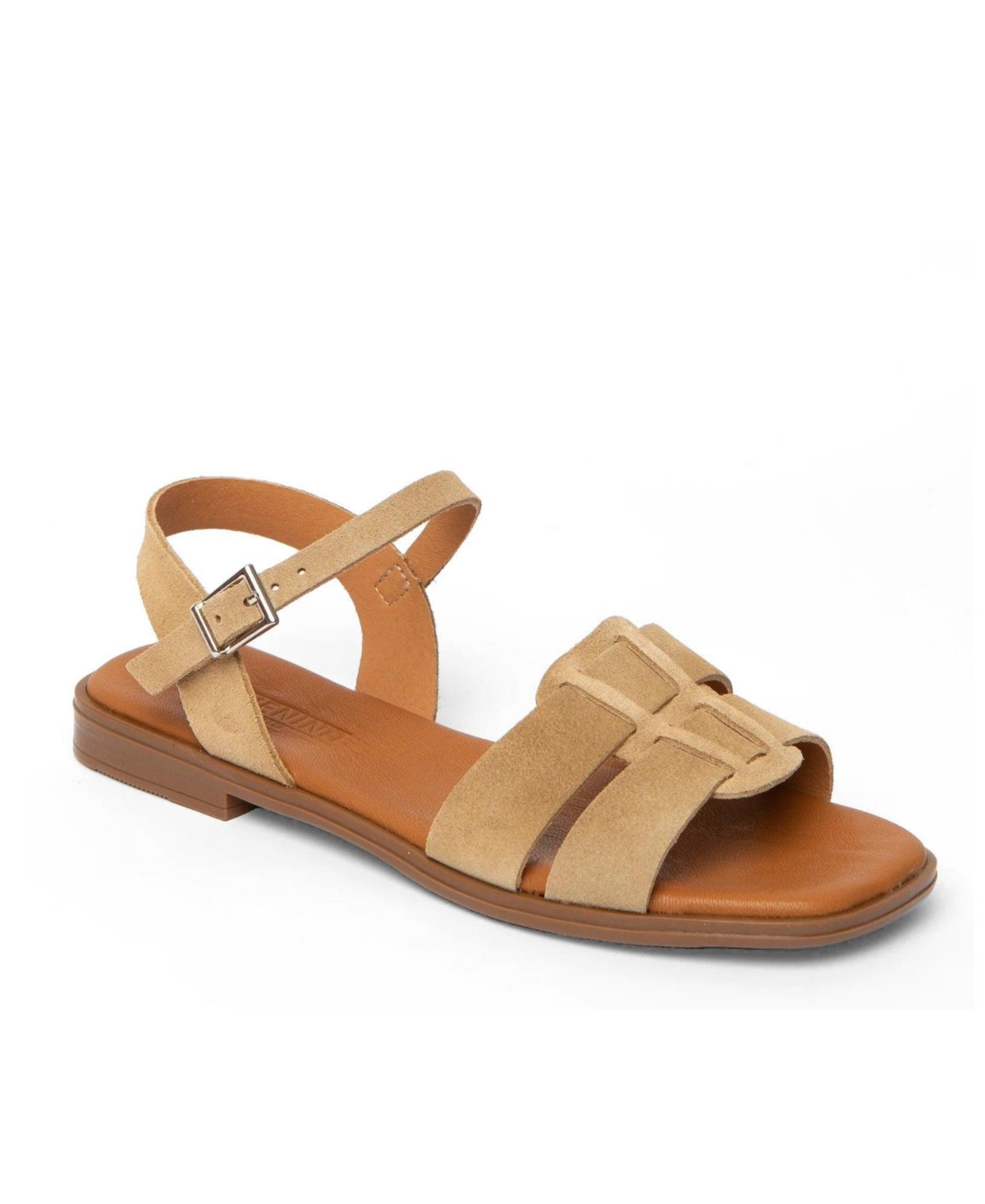 Click here for Menina Step Womens Niva Flat Sandal - Light sand prices