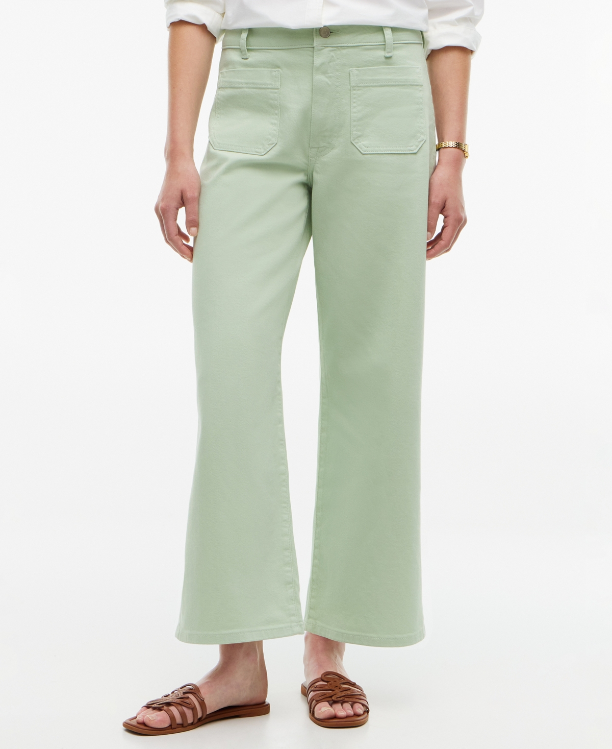 Click here for Tommy Hilfiger Womens Wide-Leg Jeans - Gentle Jade prices