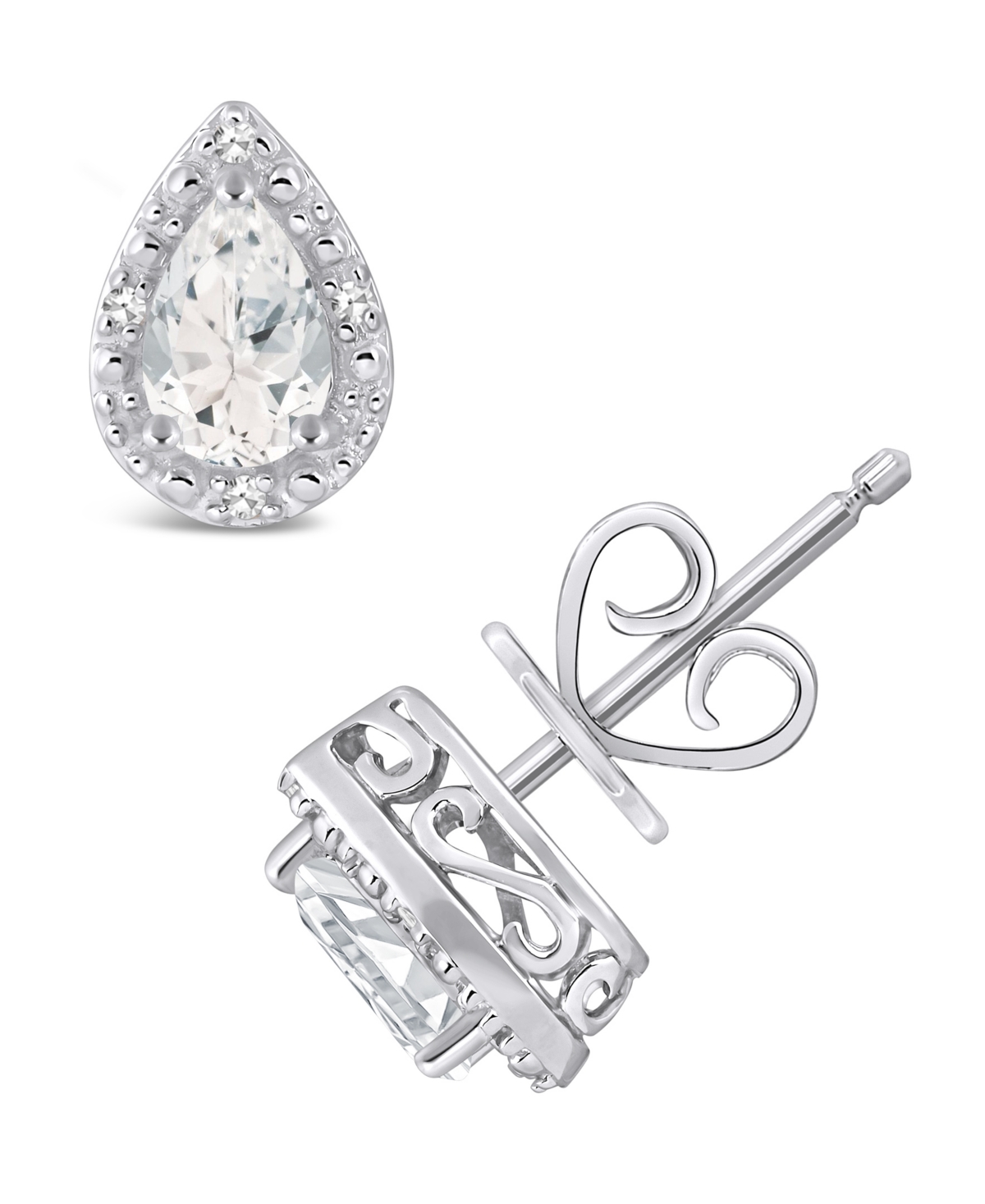 Click here for Gemstone and Diamond Accent Stud Earrings in Sterl... prices