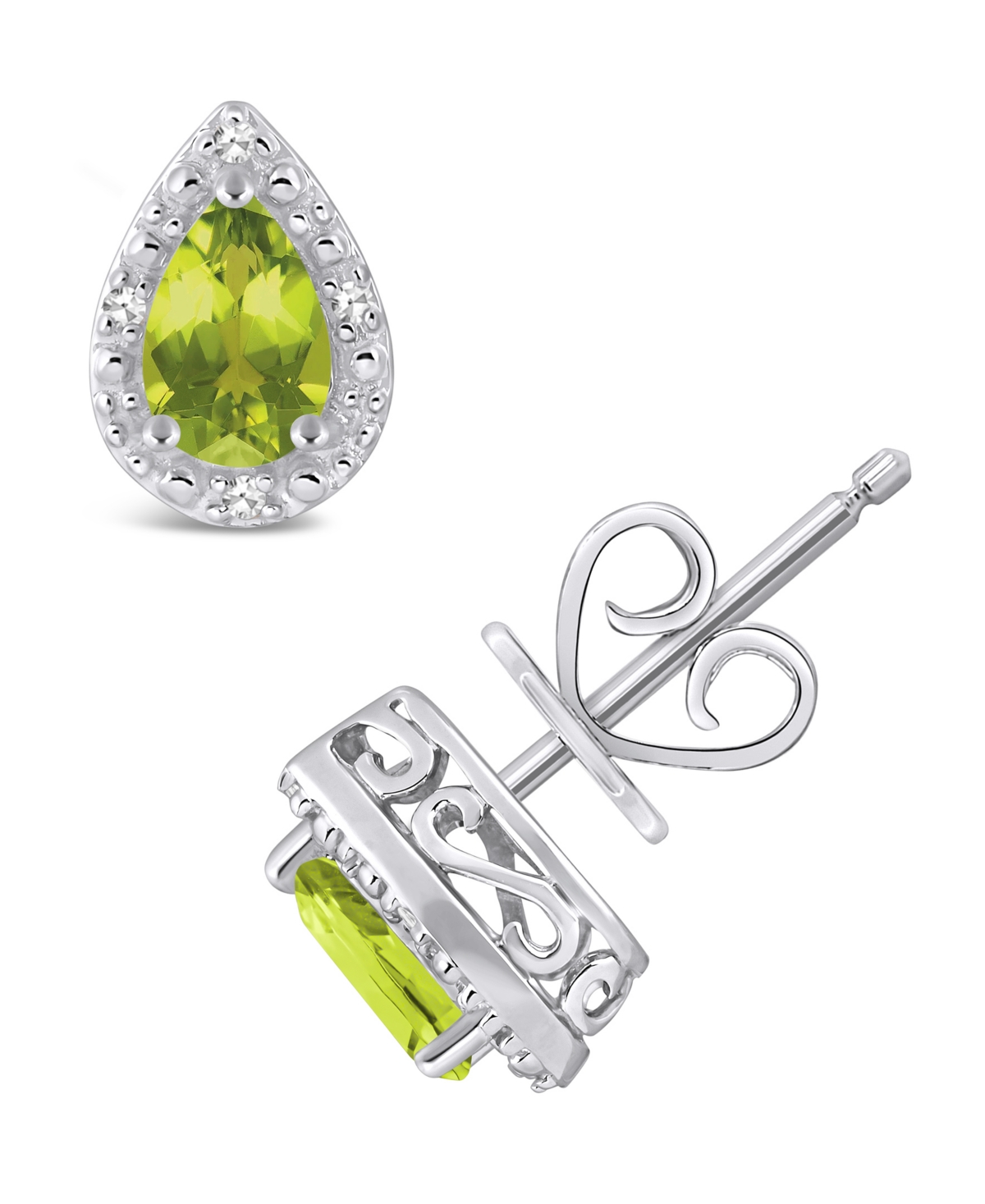 Click here for Gemstone and Diamond Accent Stud Earrings in Sterl... prices