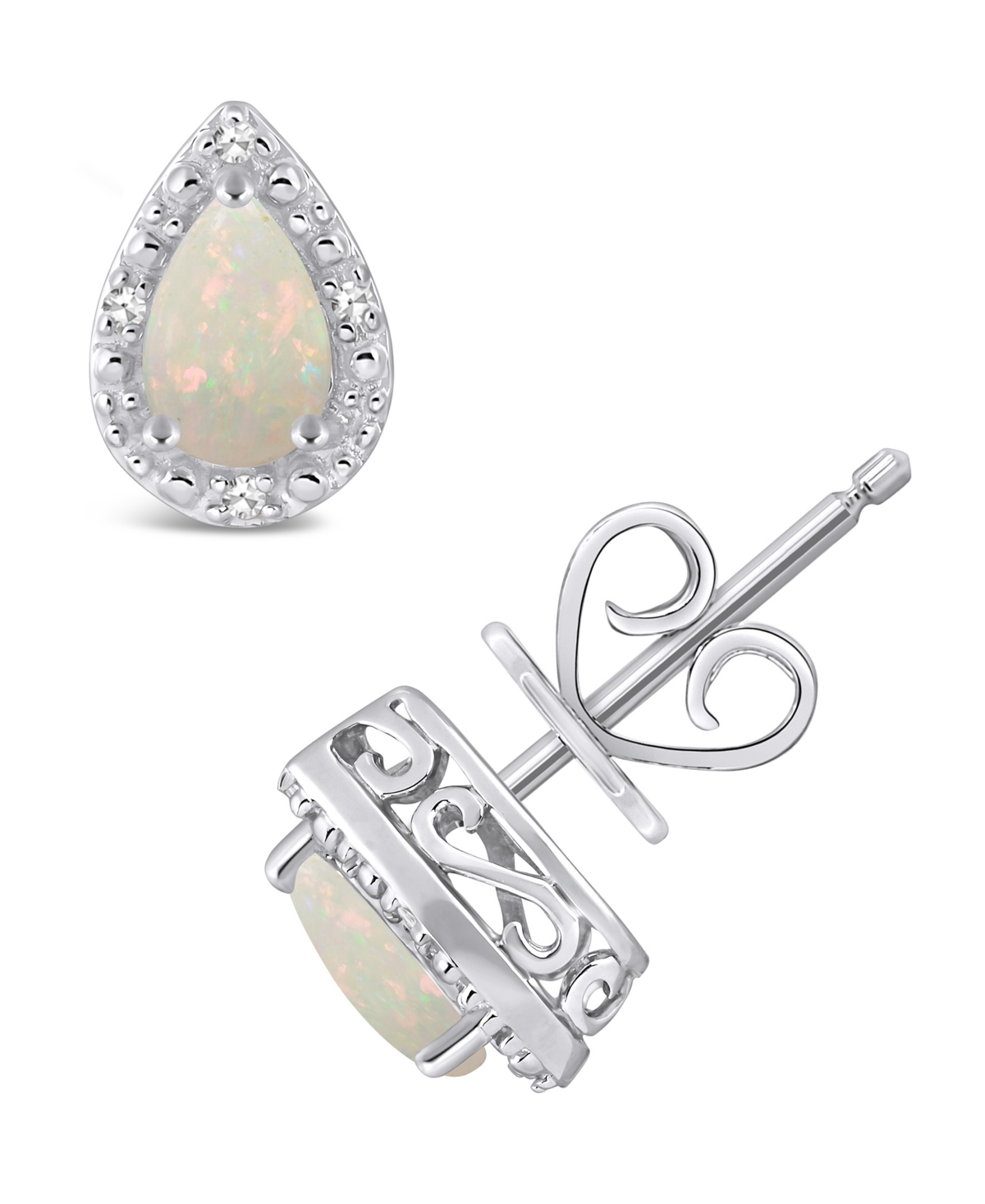 Click here for Gemstone and Diamond Accent Stud Earrings in Sterl... prices
