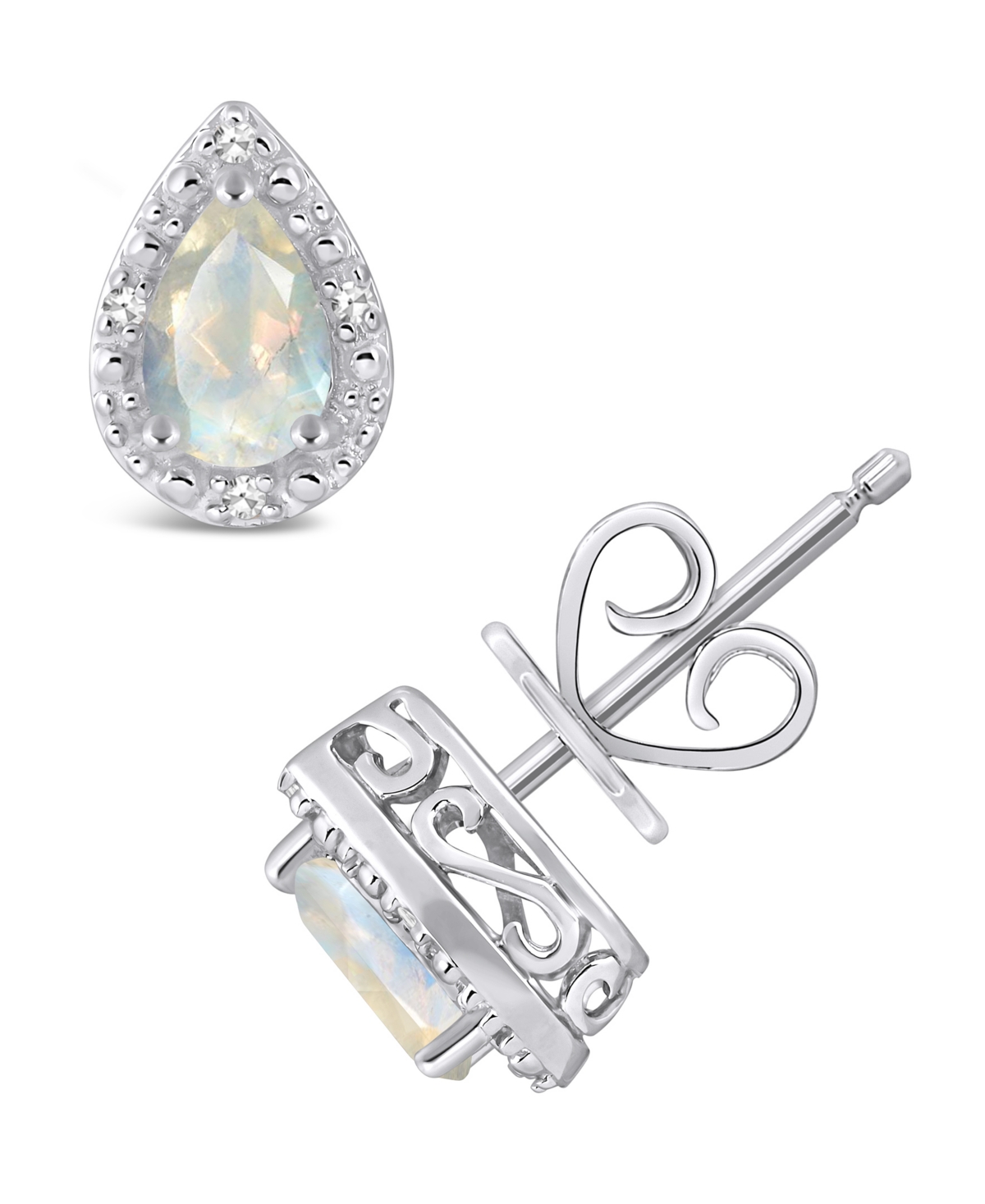 Click here for Gemstone and Diamond Accent Stud Earrings in Sterl... prices
