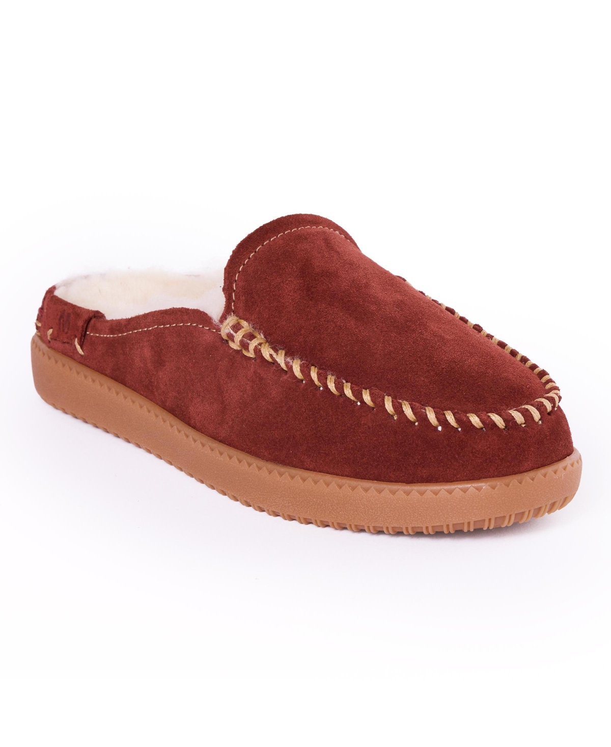 Click here for Minnetonka Womens Birch Suede Luxe Sheepskin Slipp... prices