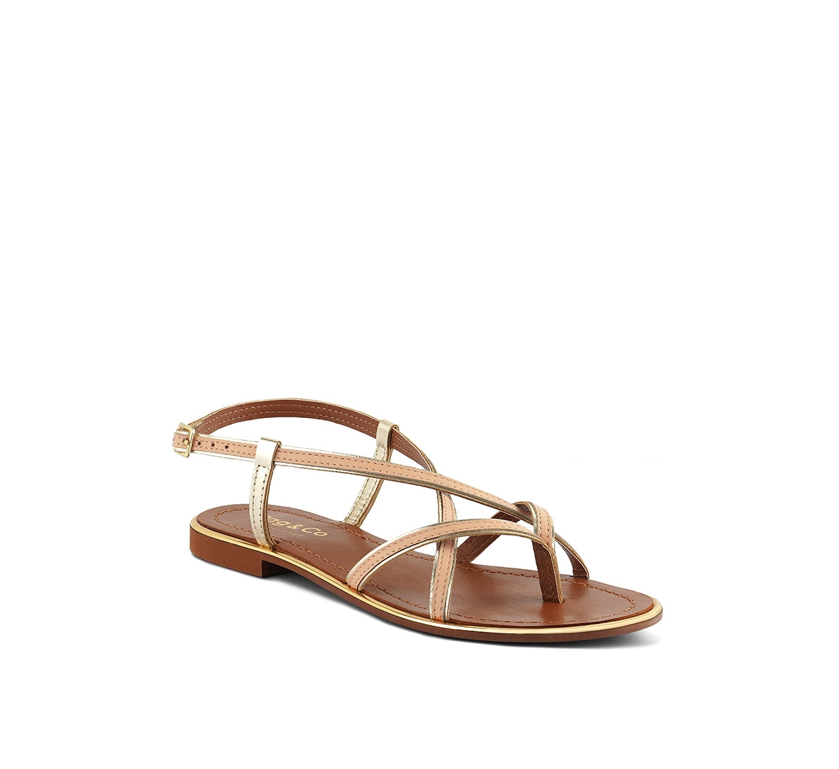 Click here for Pheobe Strappy Pink Flat Sandals - Light beige prices
