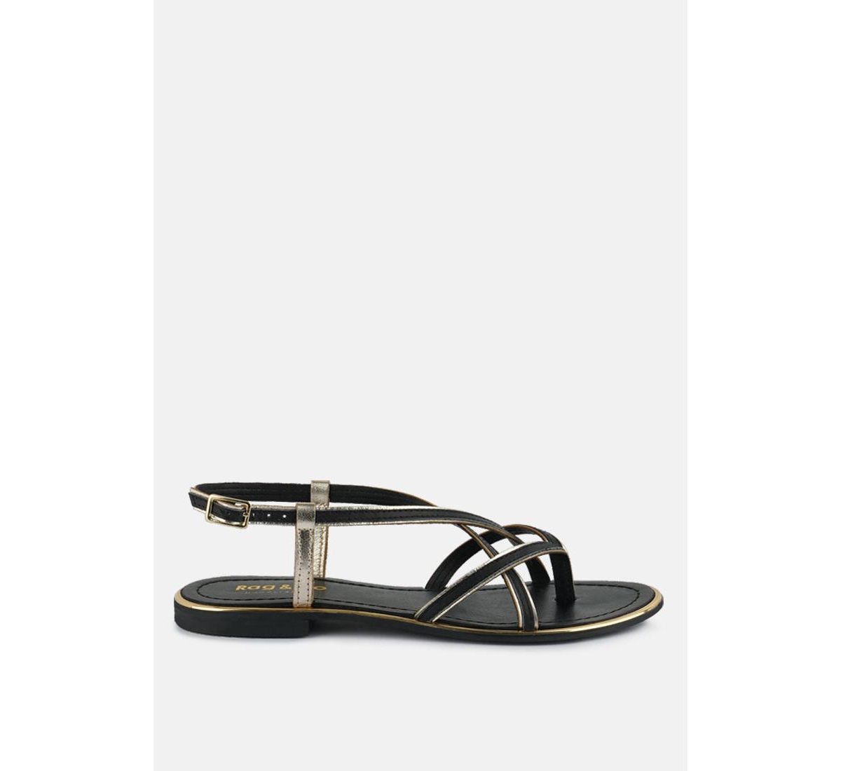 Click here for Pheobe Strappy Pink Flat Sandals - Black prices