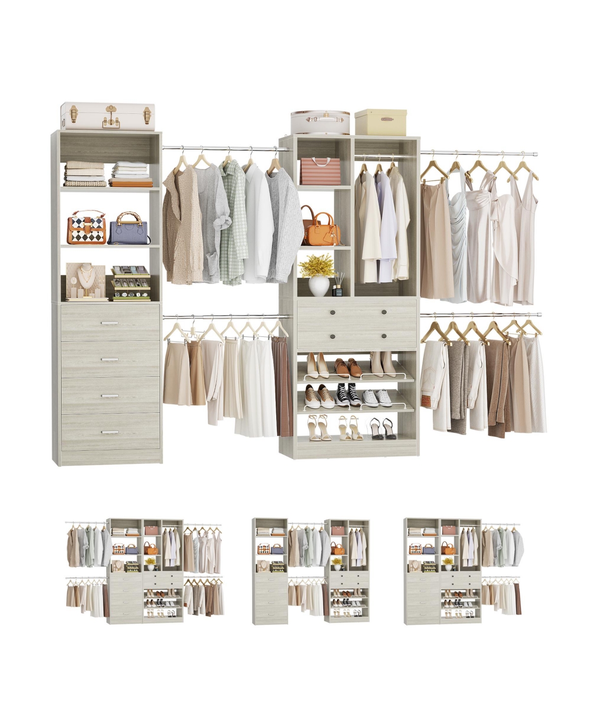 Click here for Aheaplus Wooden Closet System Set with 6 Drawers a... prices