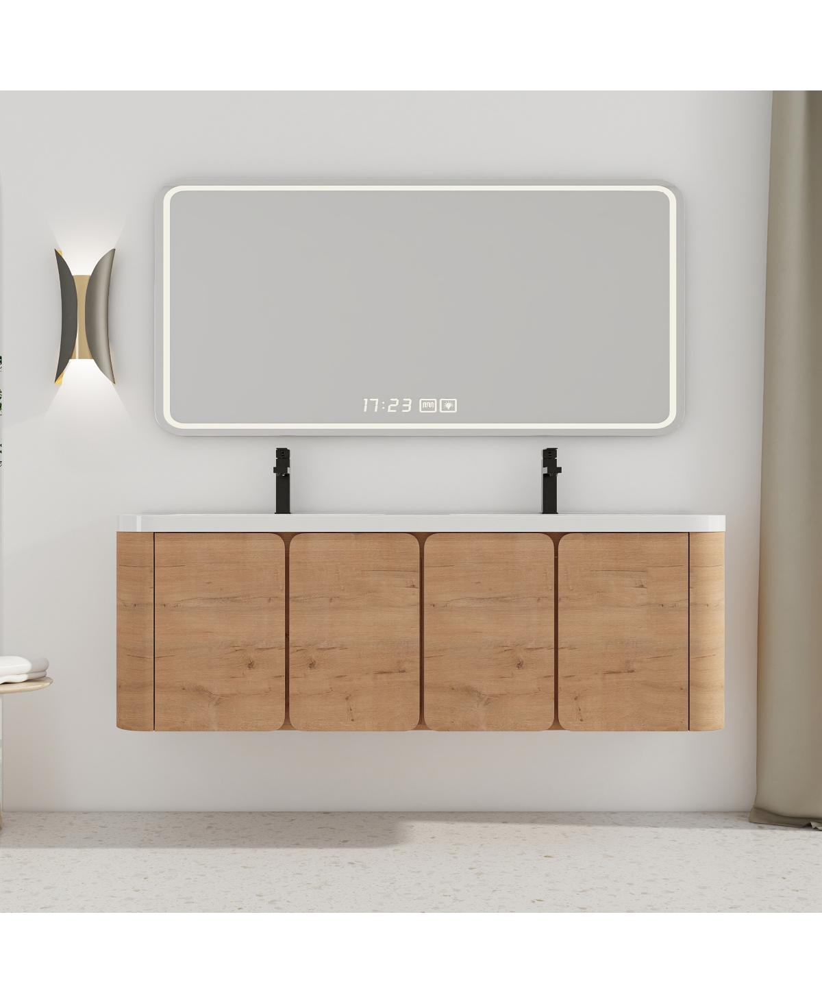 Click here for Sillysis 60 Inch Wall Mounted Modern Bathroom Vani... prices