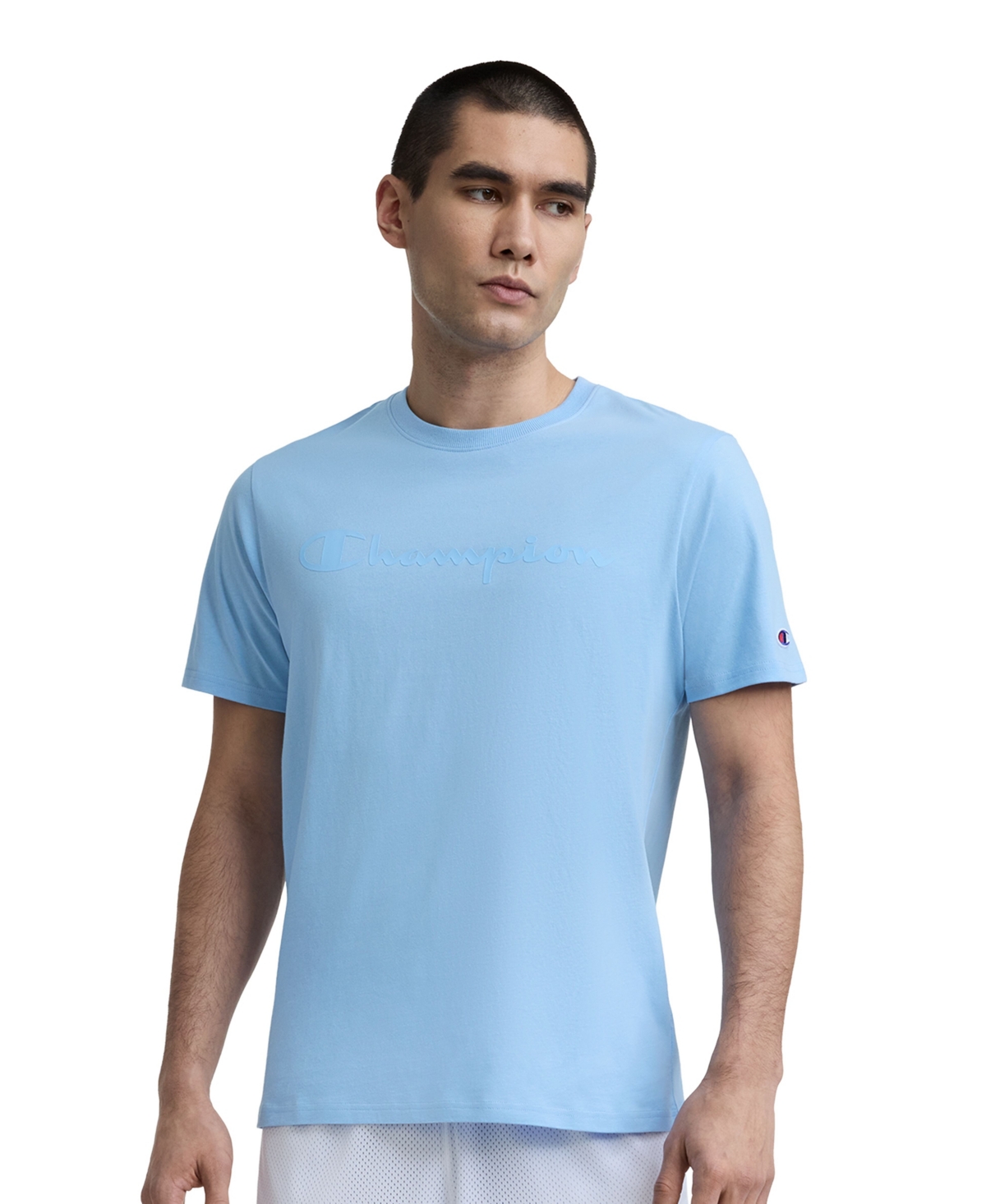 Click here for Champion Mens Classic Logo Crewneck Short-Sleeve T... prices