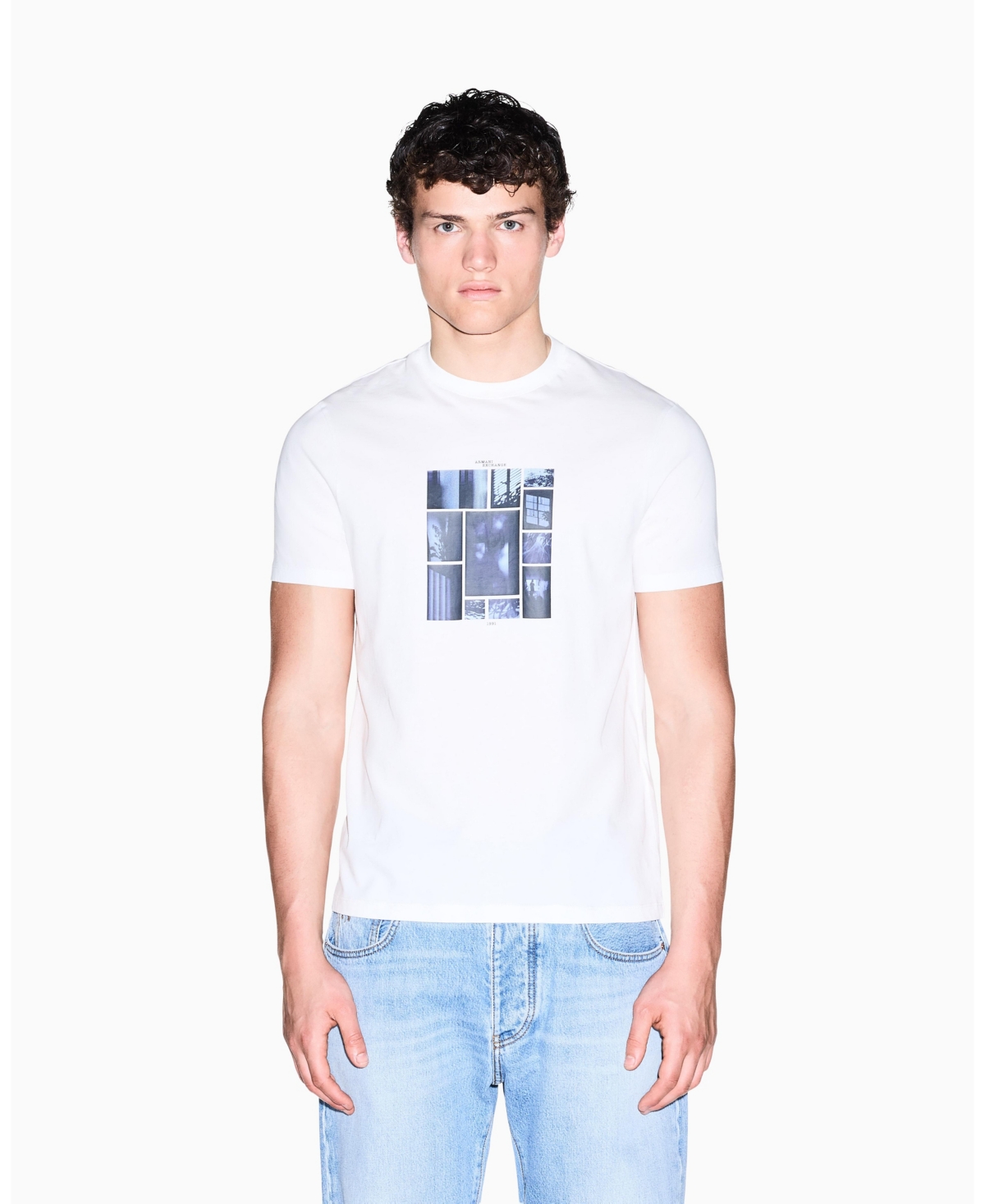 Click here for A|X Armani Exchange Mens Slim Fit Collage Box T-Sh... prices
