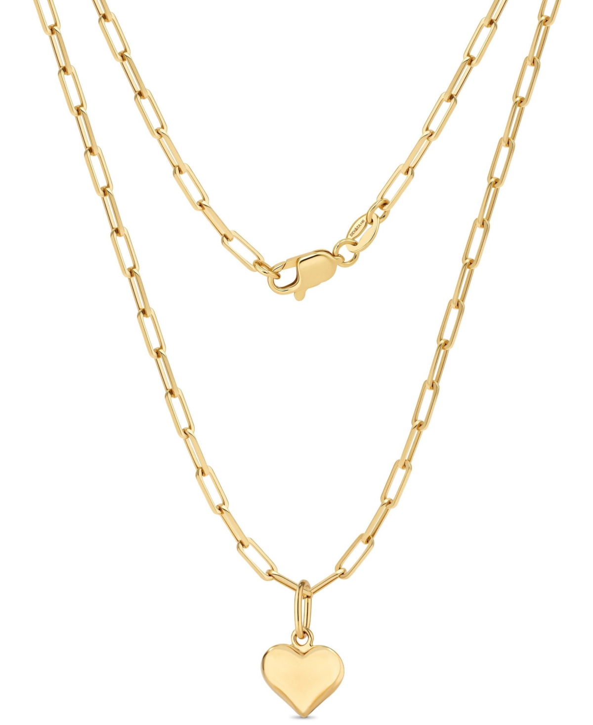 Click here for Devata Heart Charm on Paperclip Chain Necklace in... prices