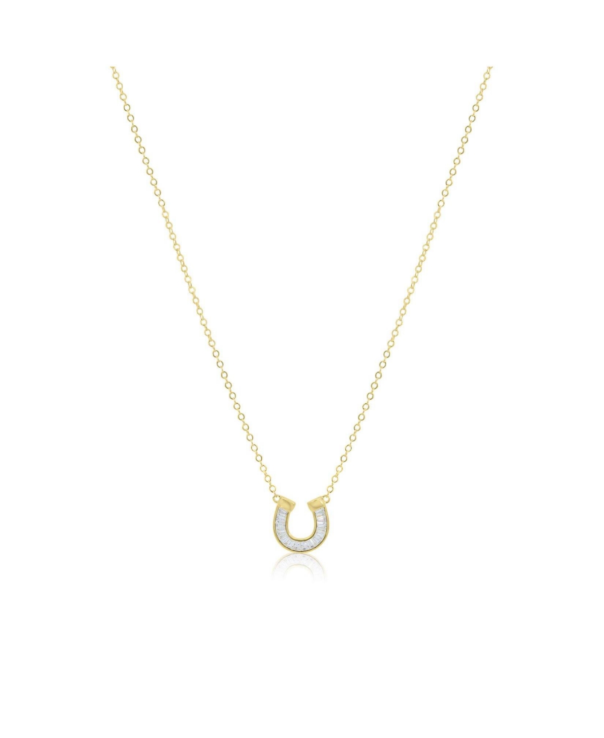 Click here for The Lovery Baguette Cz Horseshoe Necklace 14K Gold... prices
